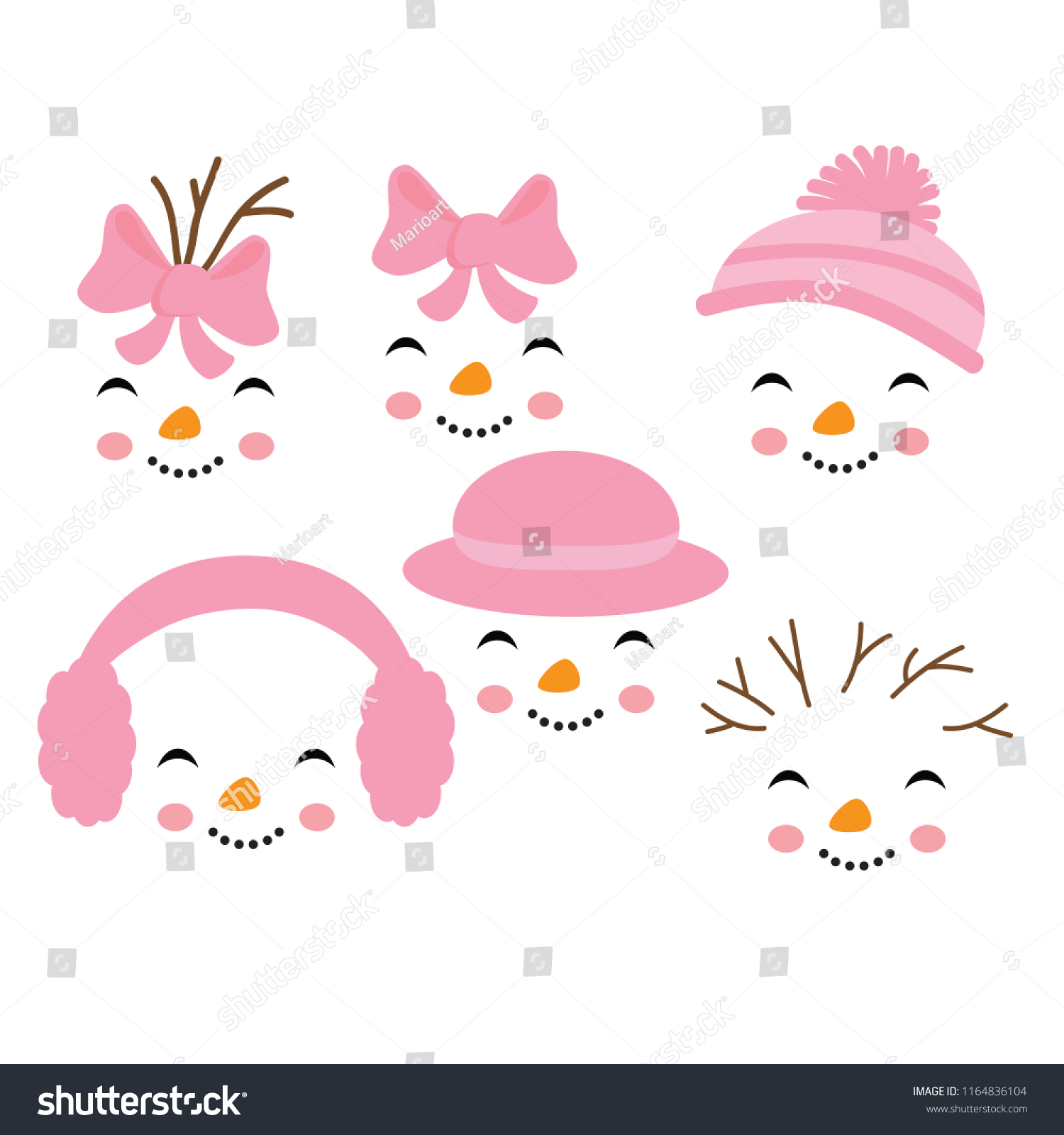 Snowman Faces Vector Illustration Stock Vector (Royalty Free ...