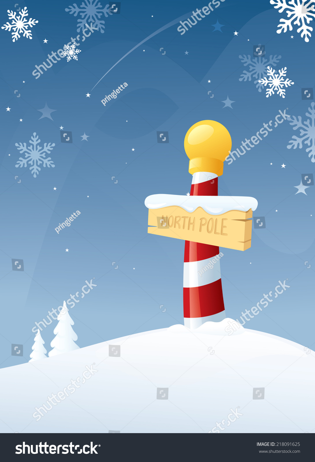 Snowy North Pole Stock Vector (Royalty Free) 218091625 | Shutterstock