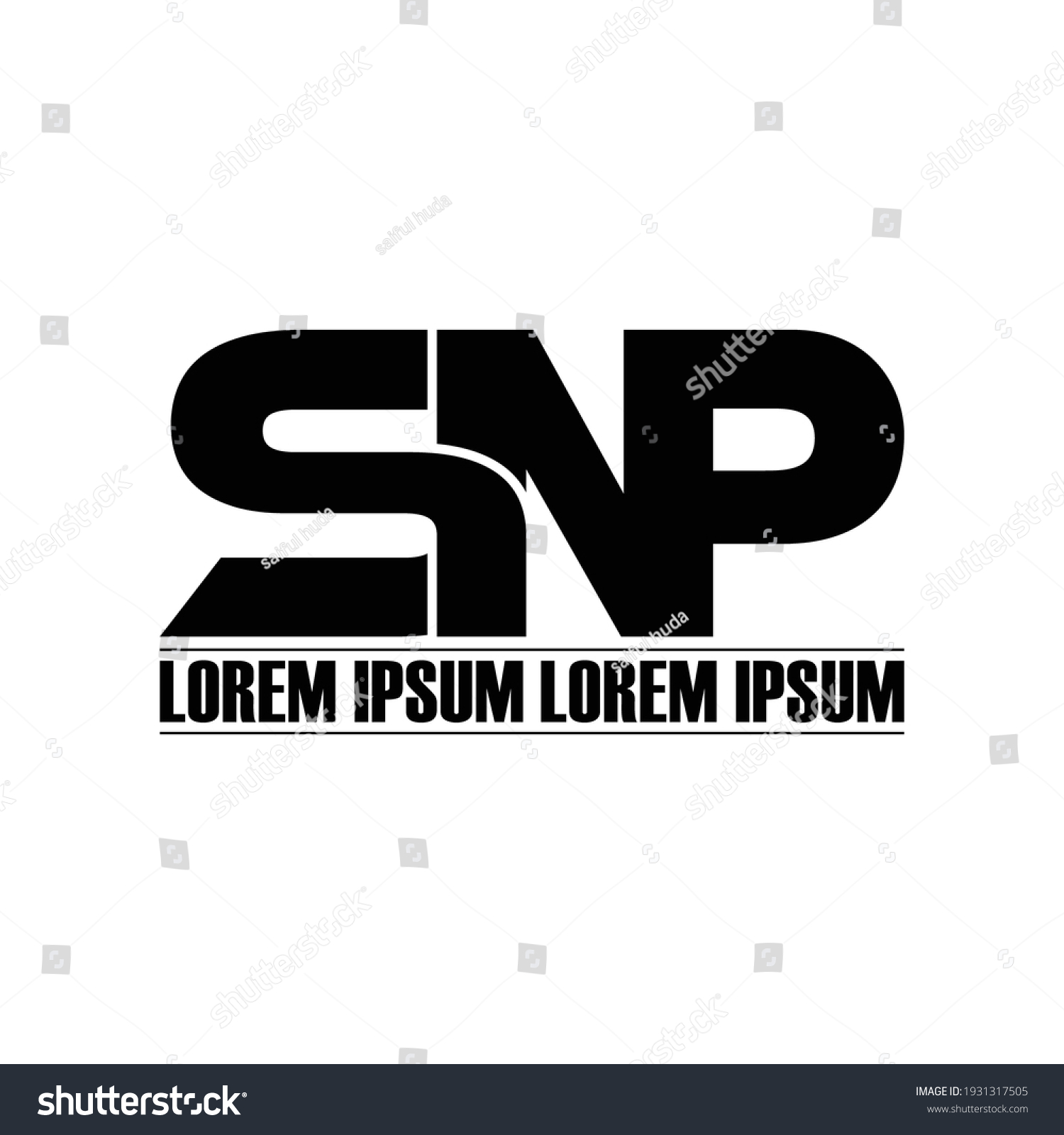 Vektor Stok Snp Letter Monogram Logo Design Vector (Tanpa Royalti ...