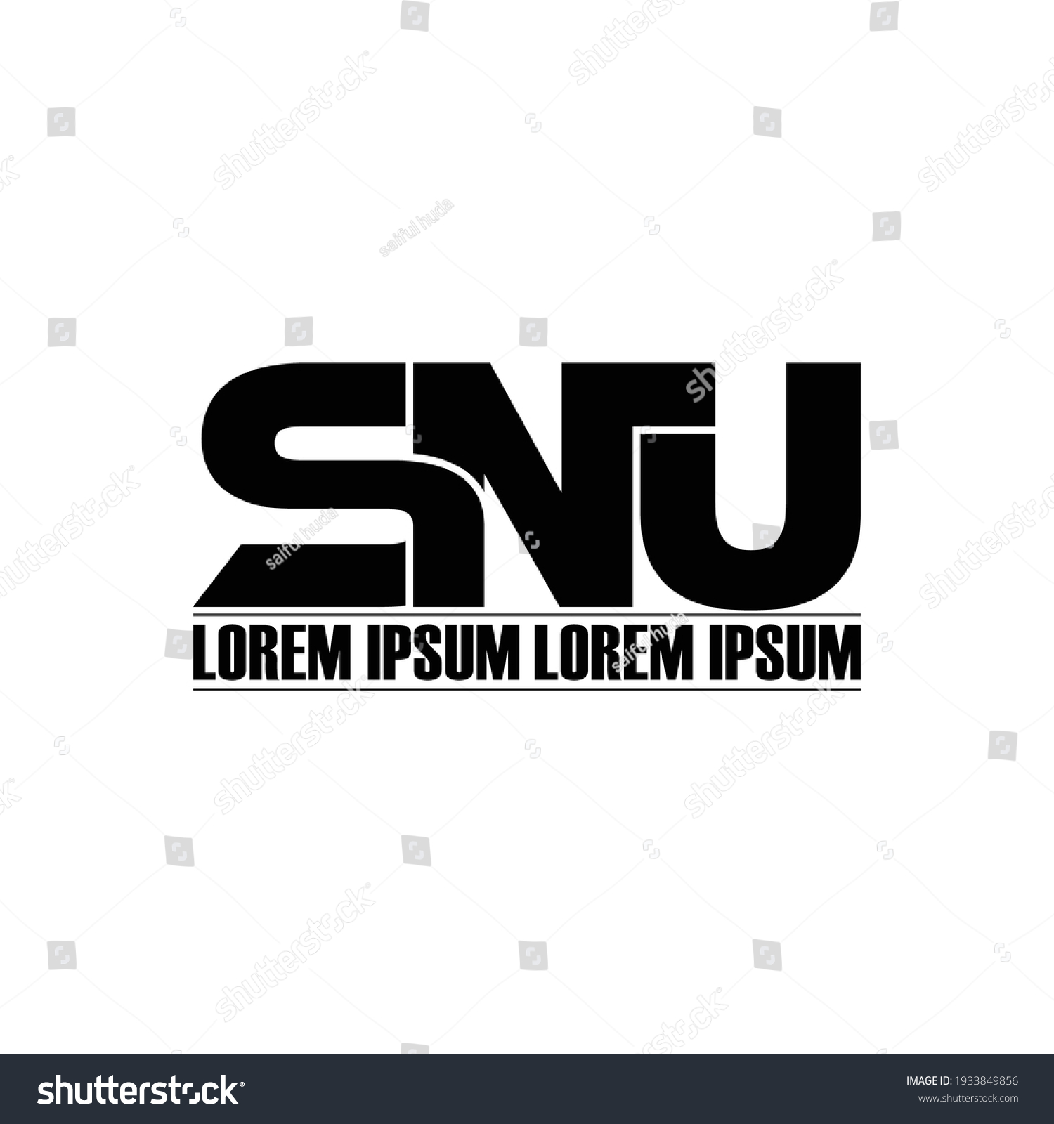 Snu Letter Monogram Logo Design Vector Stock Vector (Royalty Free ...