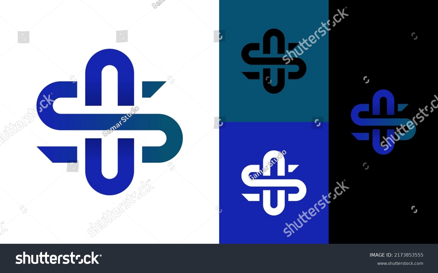 Monogram Technology Inovation Logo Design Concept Stock Vector (Royalty ...