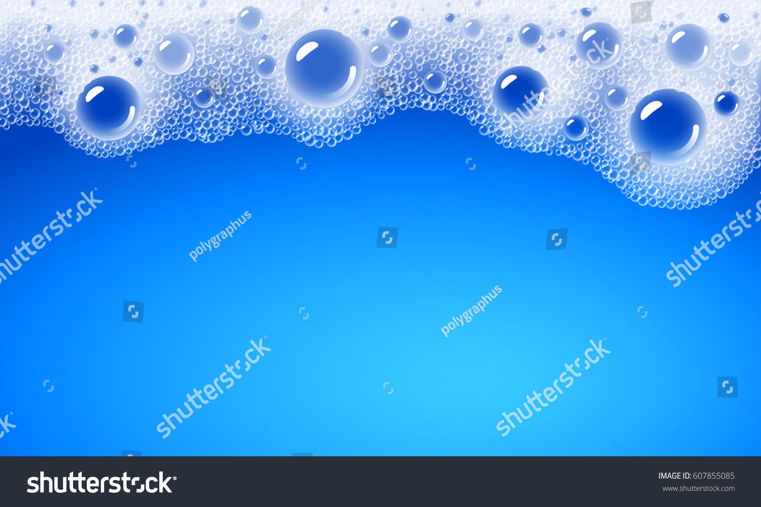 Soap Foam Overlying On Background Blue Stock Vector Royalty Free