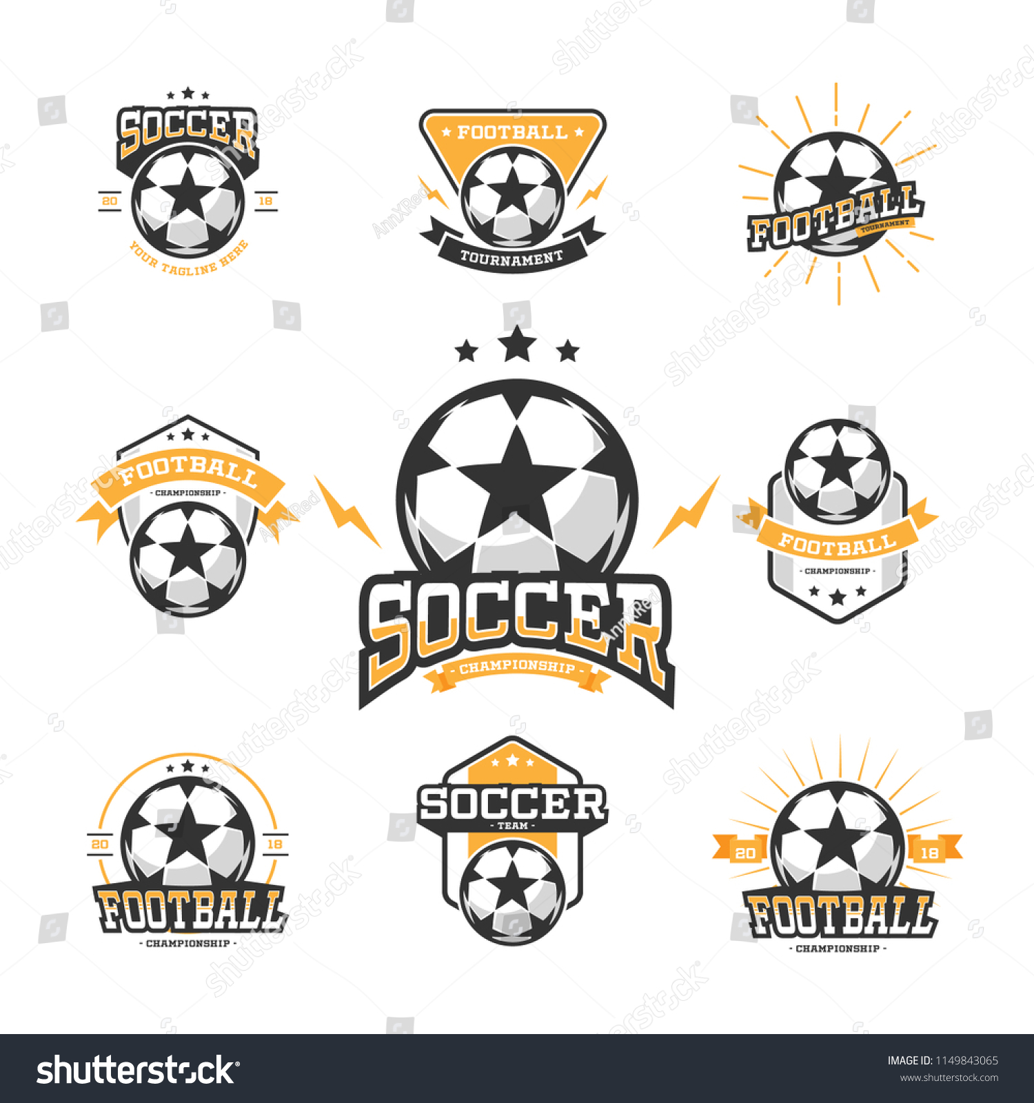 Socccer Logo Set Stock Vector (Royalty Free) 1149843065
