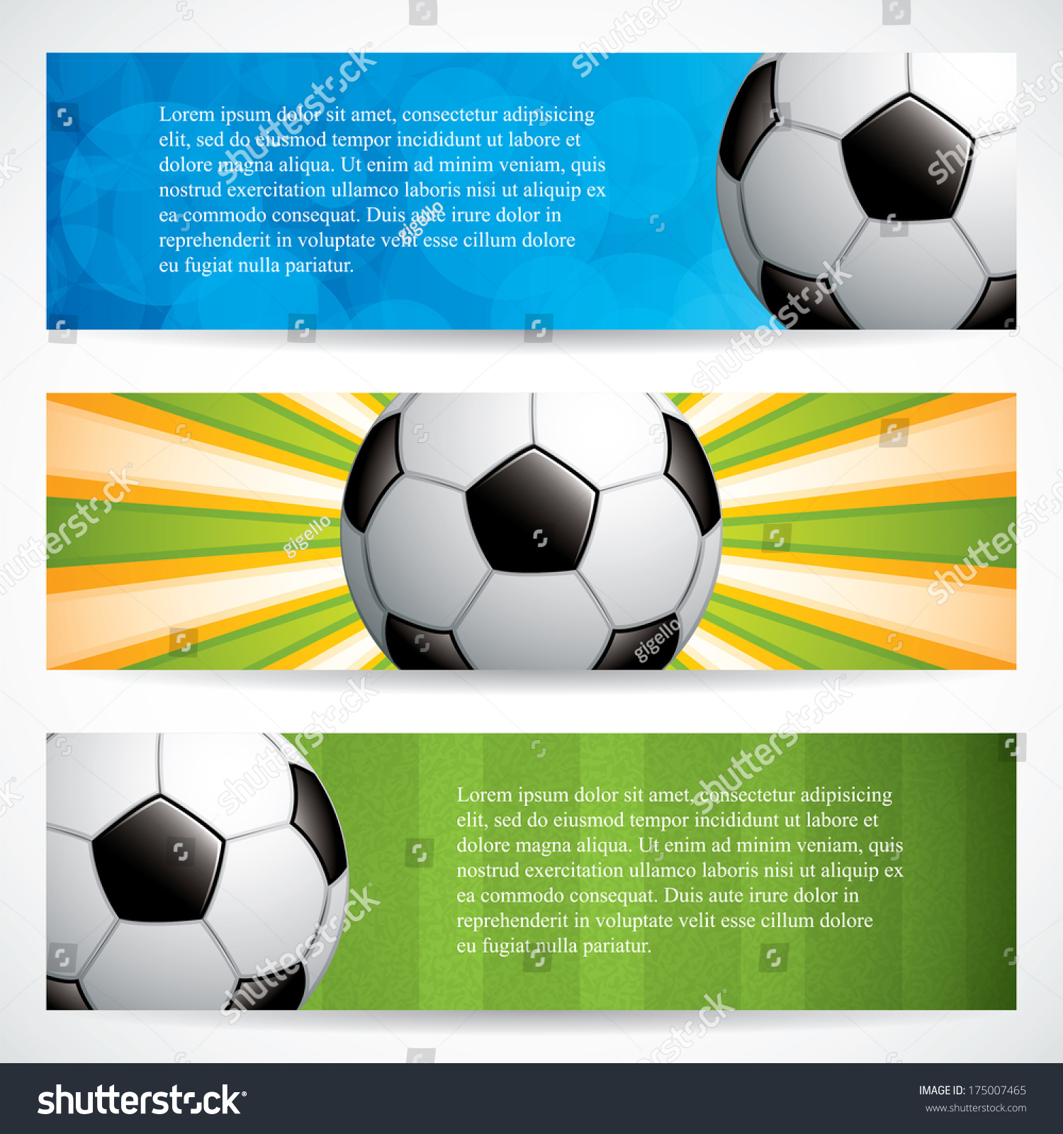 Soccer Ball Bannersvector: vector de stock (libre de regalías ...