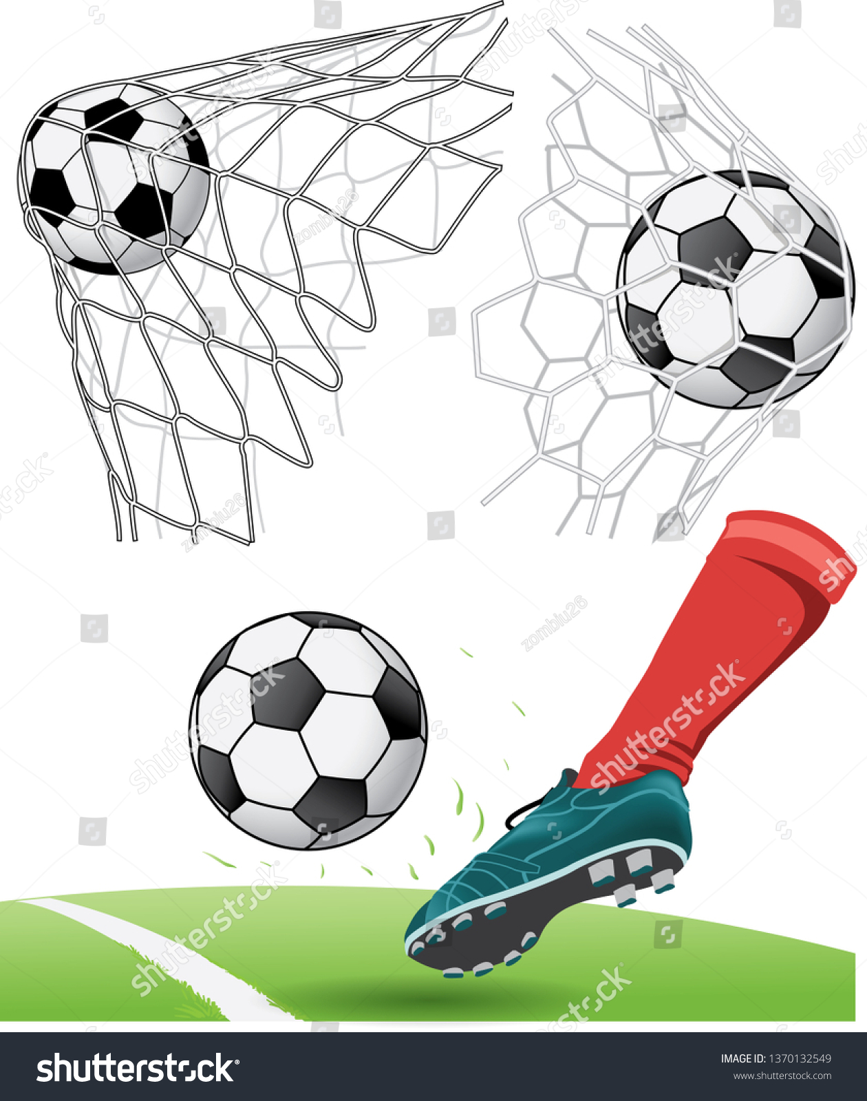 Soccer Ball Net Vector Stock Vector (Royalty Free) 1370132549