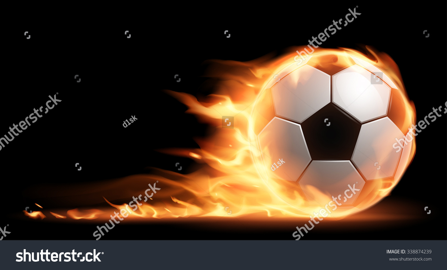 Soccer Ball On Fire Stock Vector (Royalty Free) 338874239 | Shutterstock