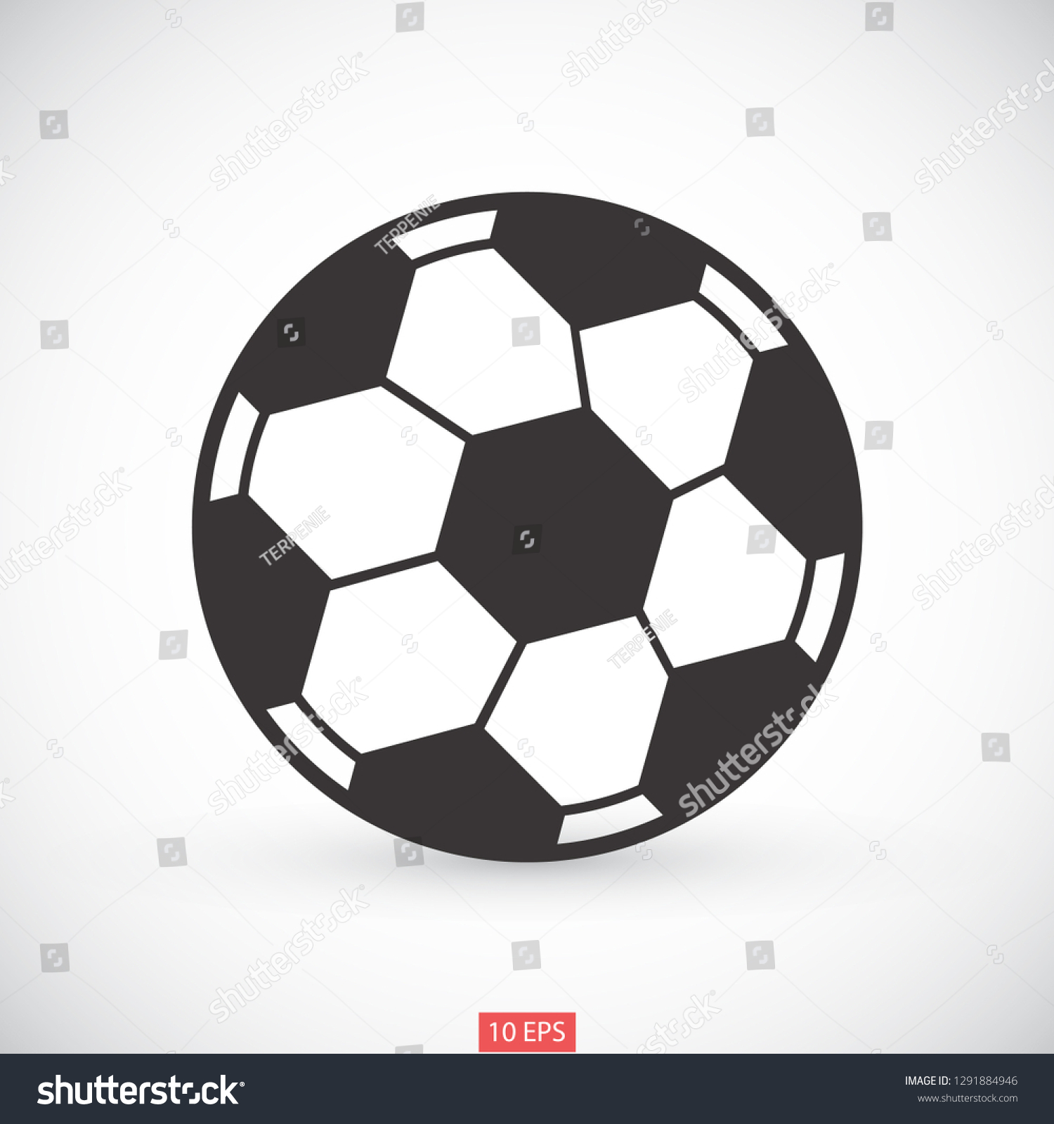 Soccer Ball Vector Icon Eps 10 Stock Vector (Royalty Free) 1291884946