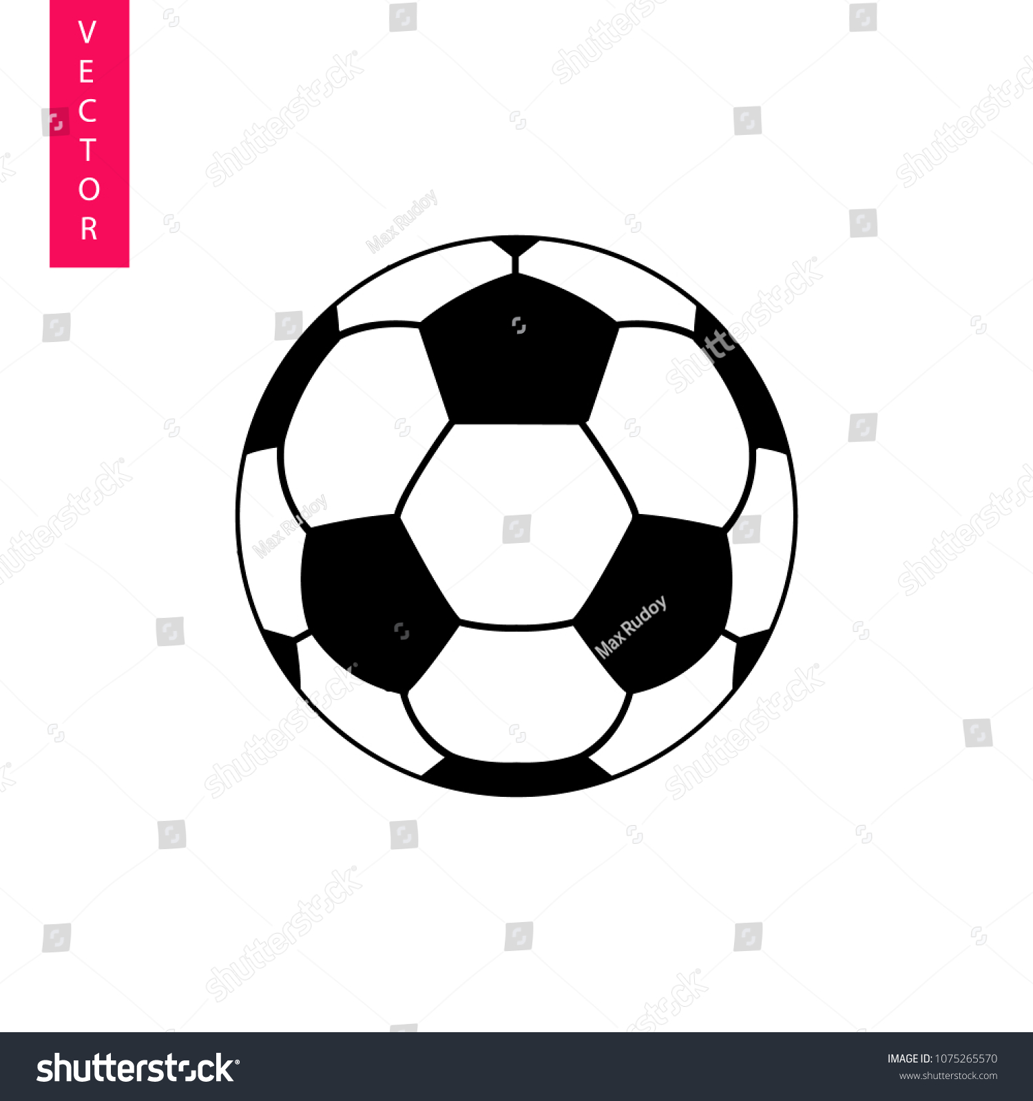 Soccer Ball Vector Icon Logo Stock Vector (Royalty Free) 1075265570