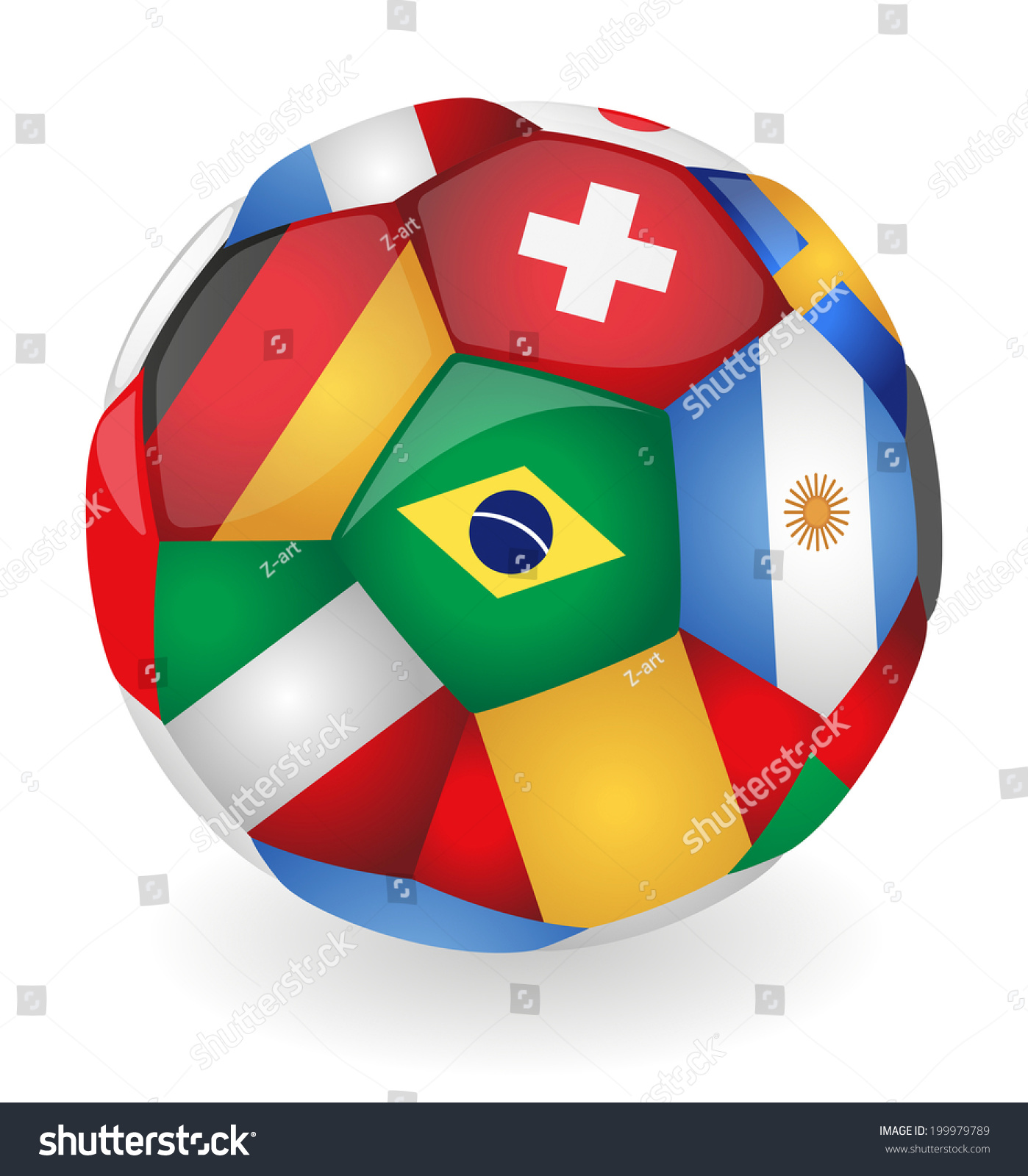Soccer Ball Flags Stock Vector (Royalty Free) 199979789