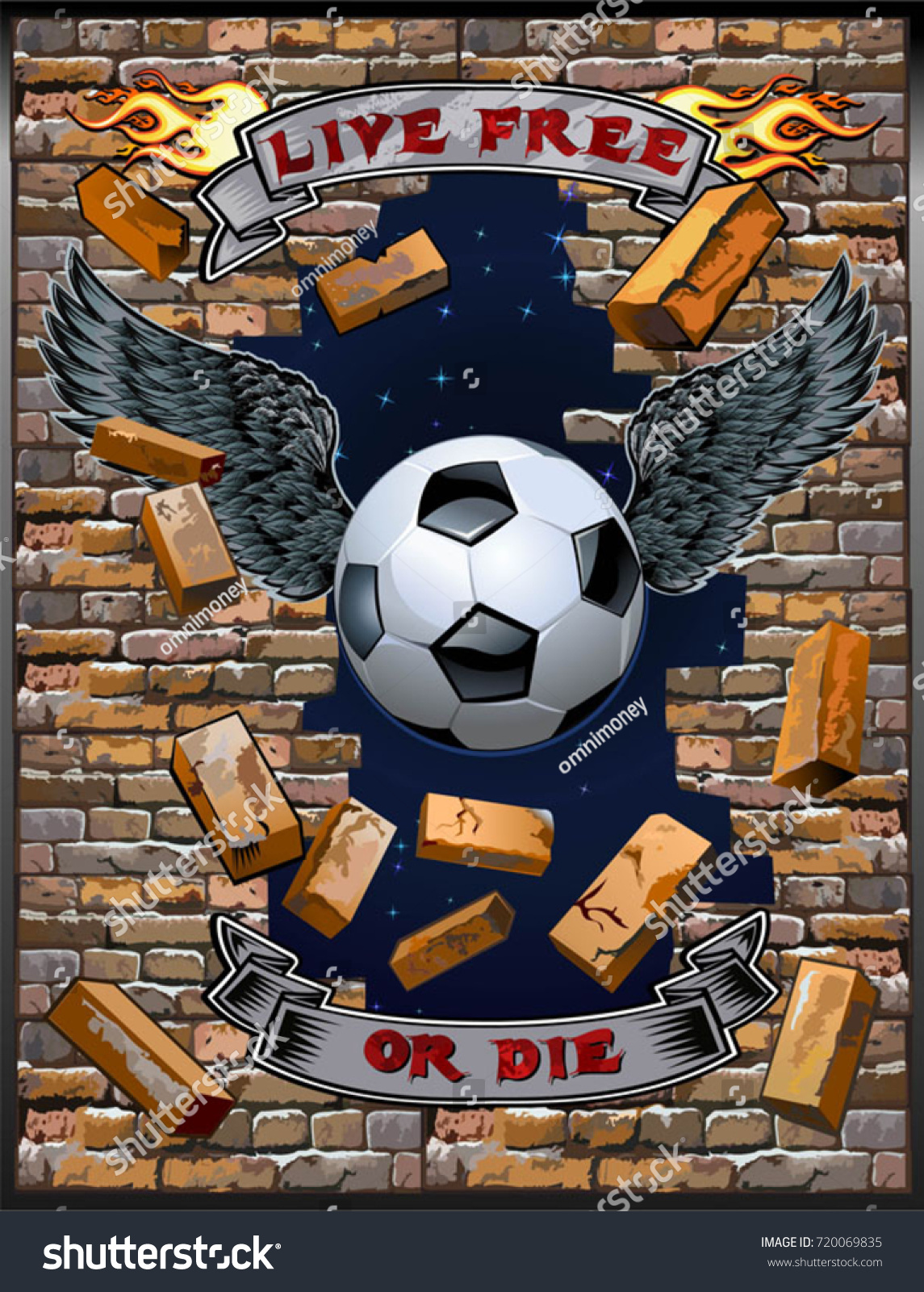 Soccer Ball Wings Stock Vector (Royalty Free) 720069835 | Shutterstock