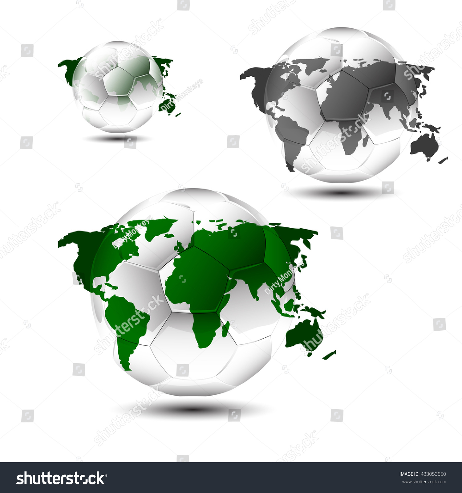 Soccer Ball World Map Stock Vector (Royalty Free) 433053550 | Shutterstock