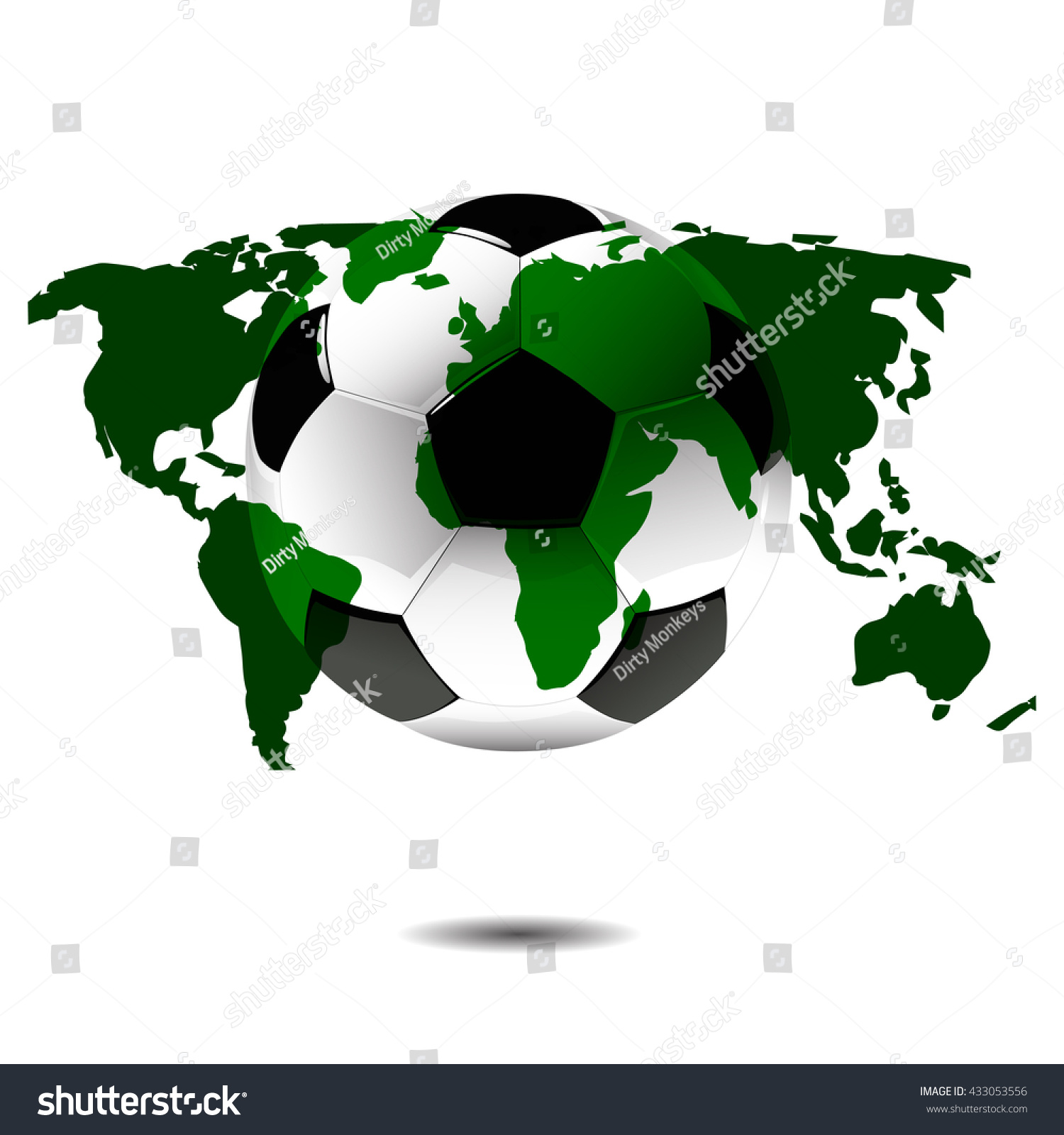 Soccer Ball World Map Stock Vector (Royalty Free) 433053556 | Shutterstock