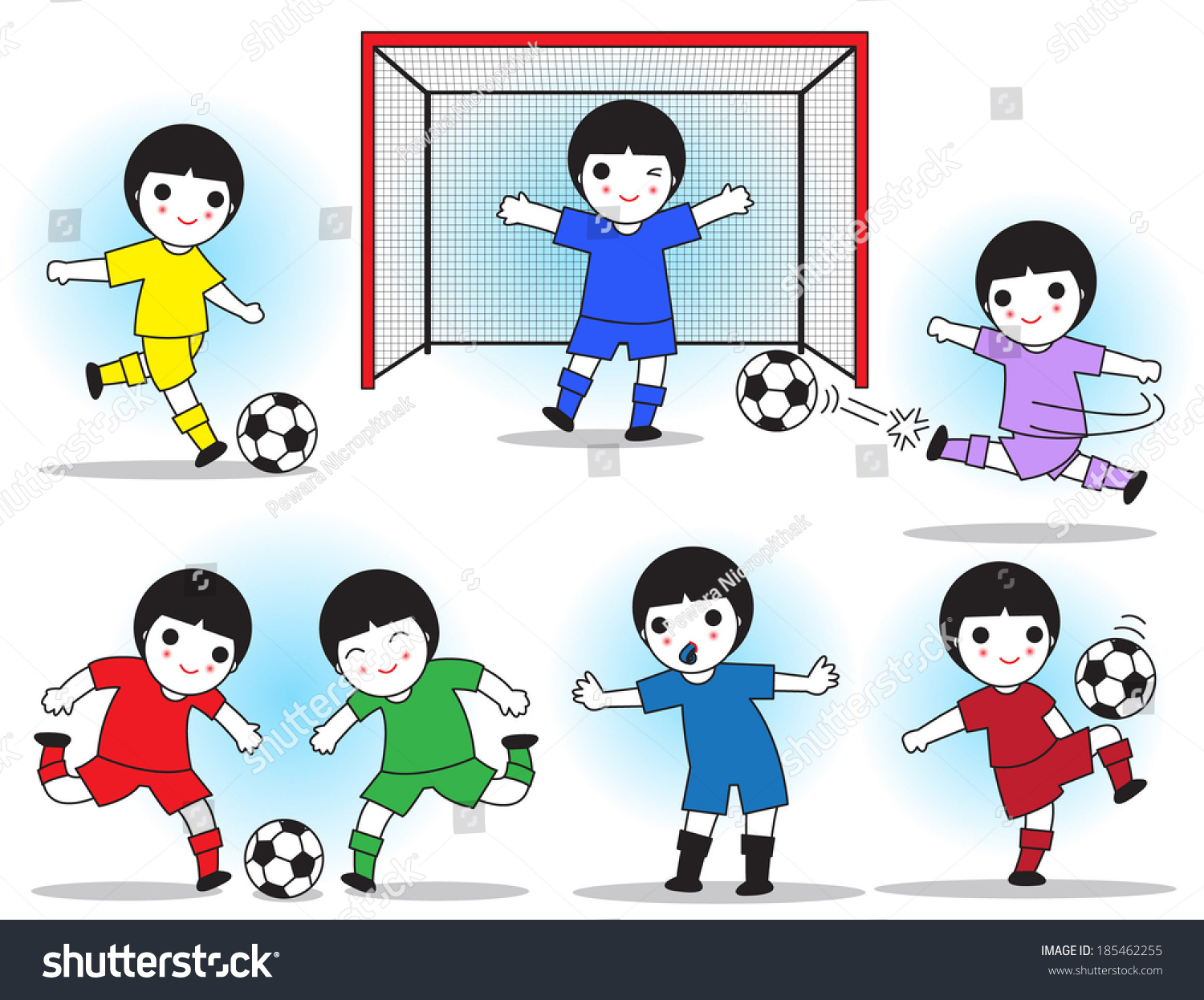 Soccer Characters Illustration Set Stock Vector (Royalty Free ...
