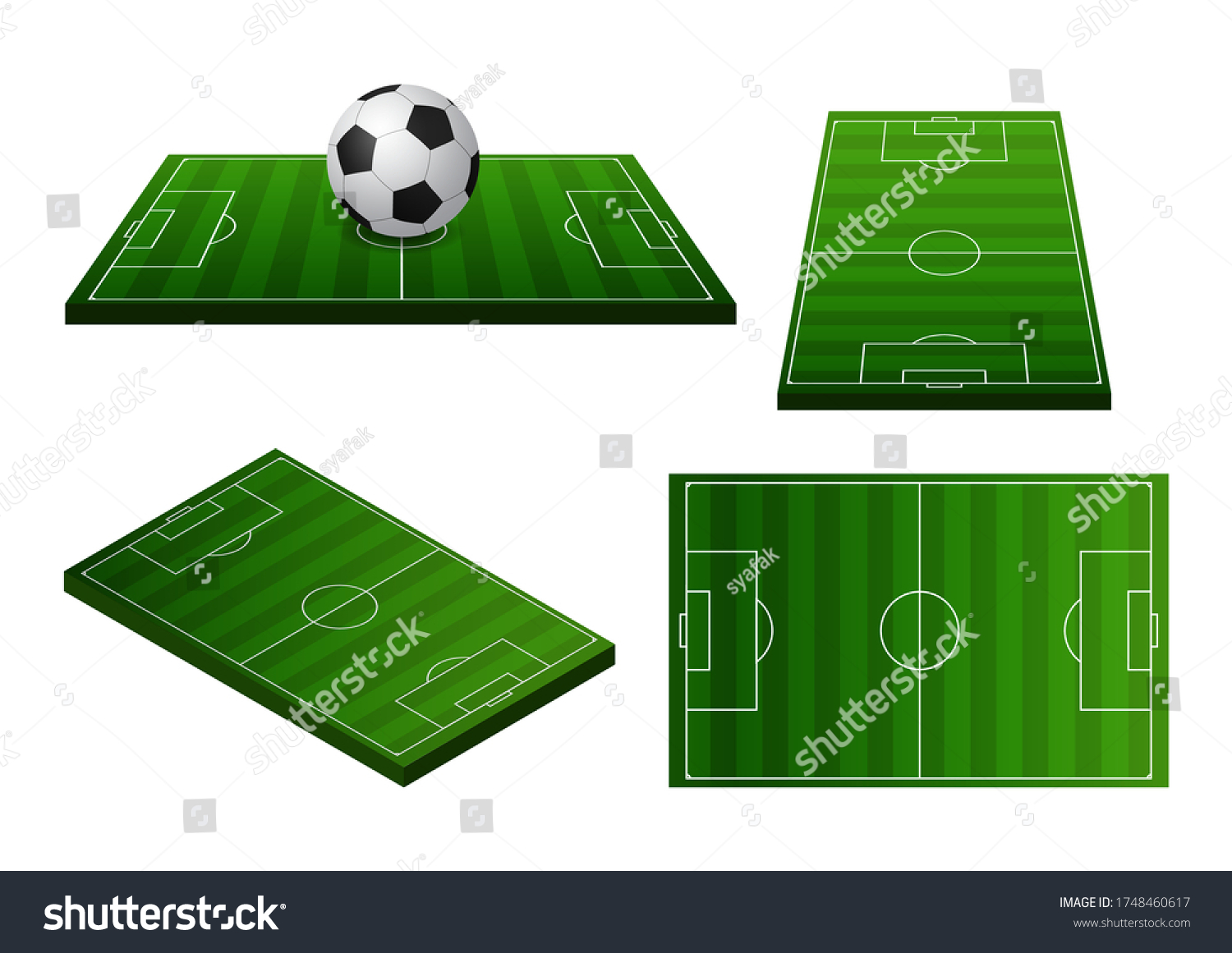 Soccer Field Multiple Viewing Angles Stock Vector (Royalty Free ...