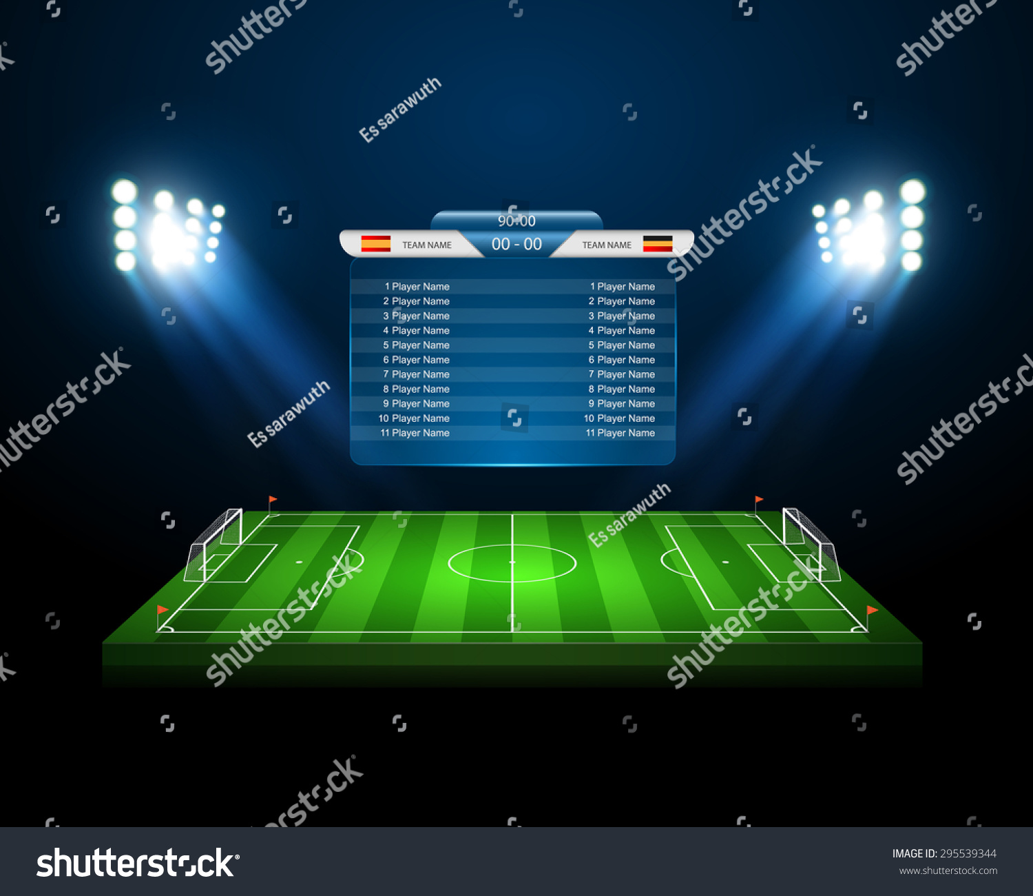 Soccer Field Scoreboardvector Stock Vector (Royalty Free) 295539344 ...