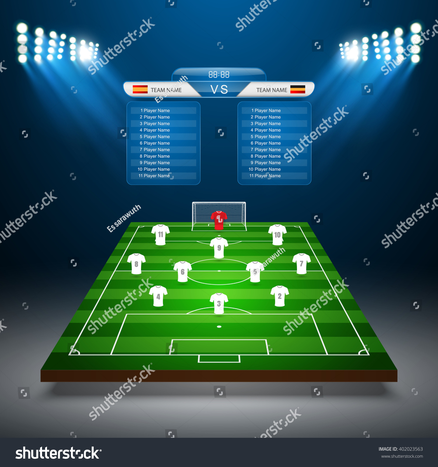Soccer Field Scoreboardvector Stock Vector (Royalty Free) 402023563 ...