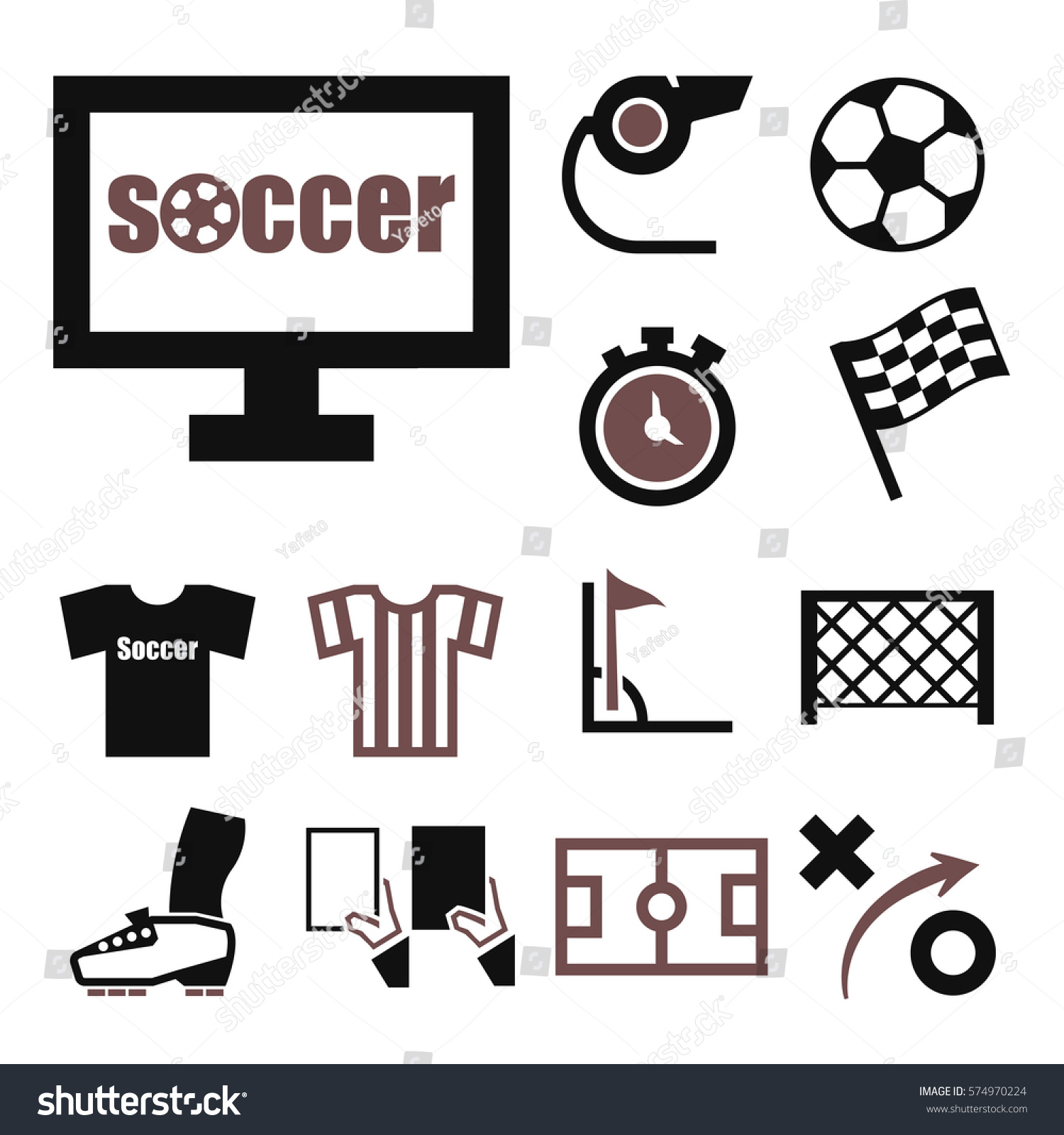 Soccer Icon Set Stock Vector (Royalty Free) 574970224 | Shutterstock