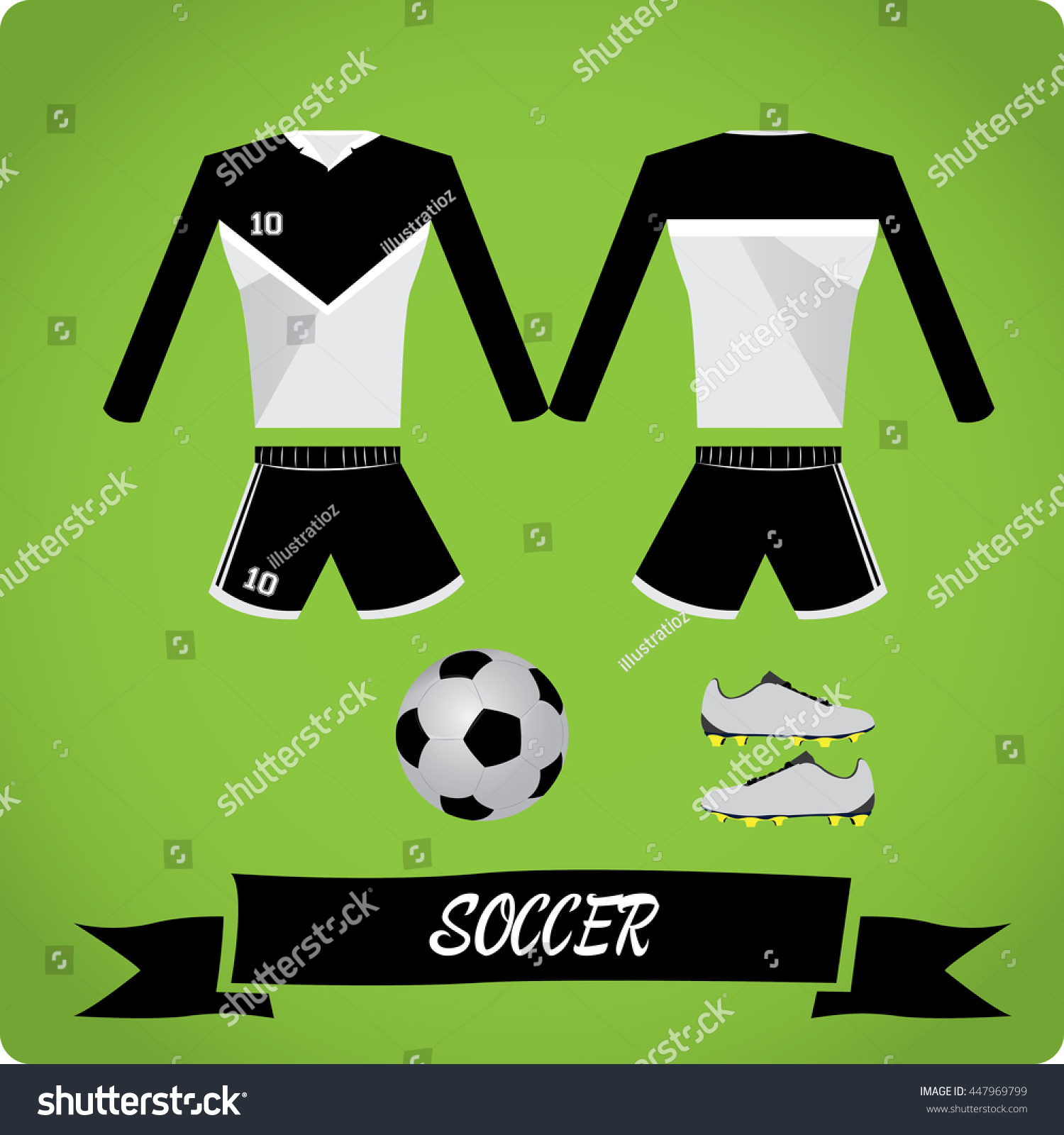 Soccer Objects Sport Uniform Vector Illustration Stock Vector (Royalty ...