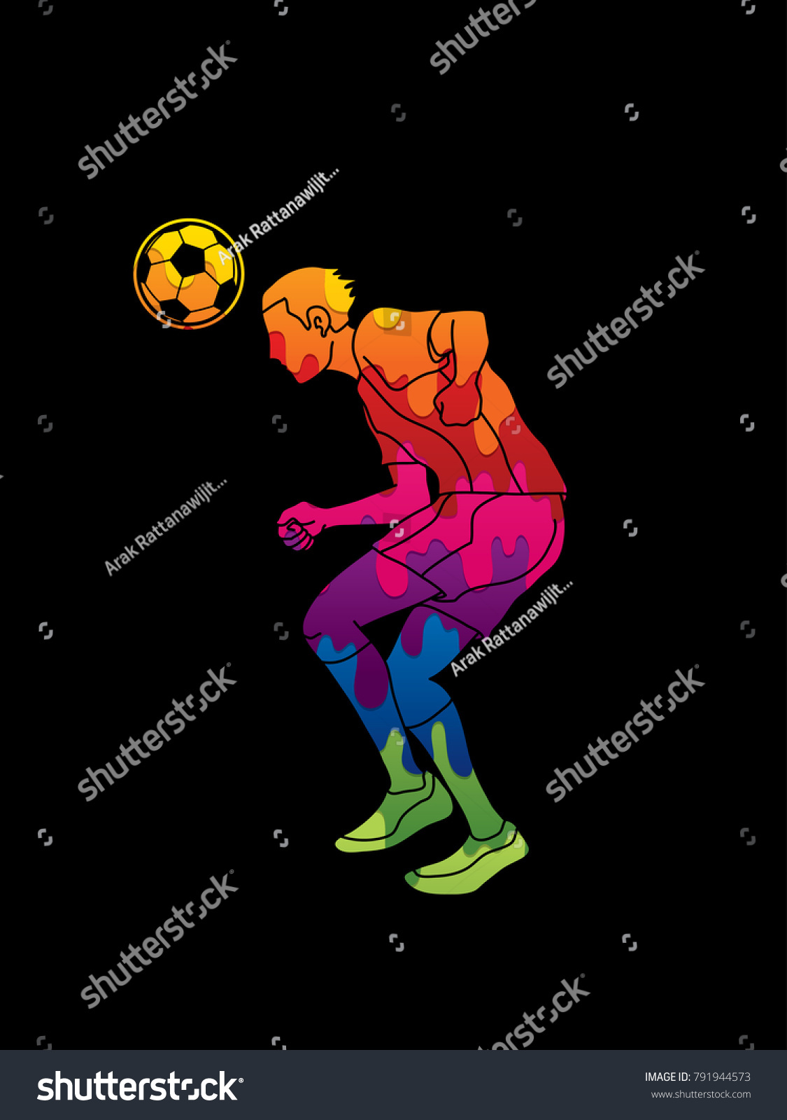 Soccer Player Bouncing Ball Action Designed Stock Vector (Royalty Free ...