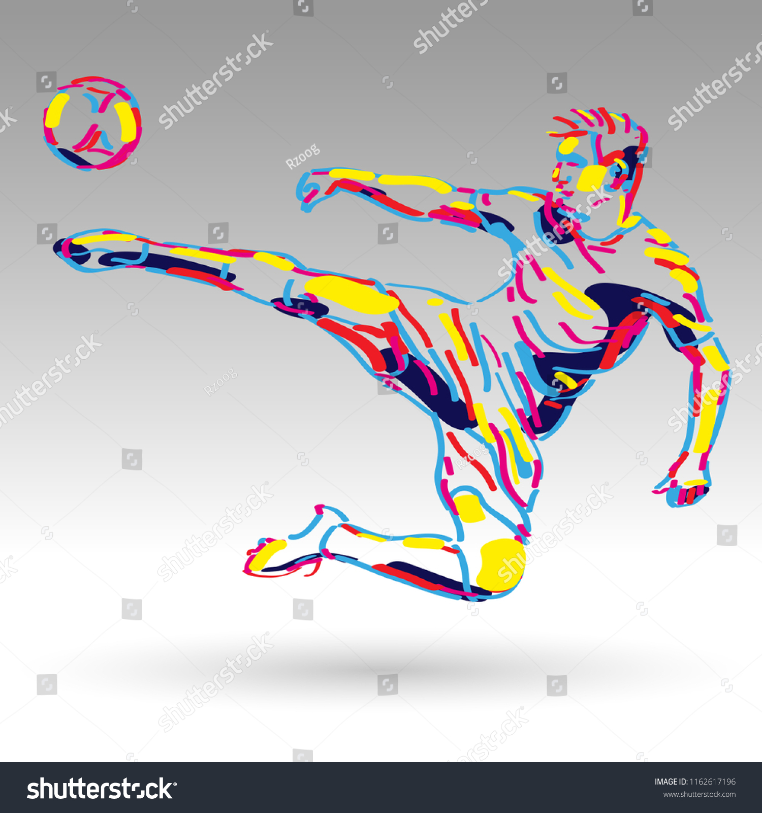 Soccer Player Colorful Drawing Vector Stock Vector (Royalty Free ...
