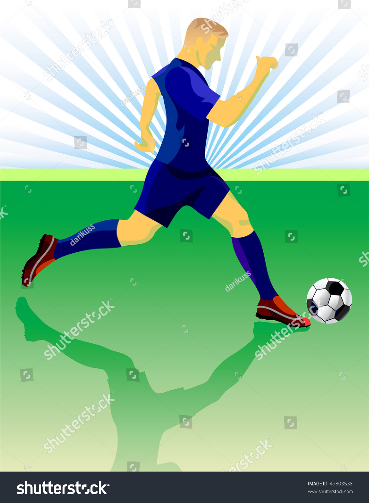 Soccer Player Dribbling Vector Illustration Stock Vector (Royalty Free ...