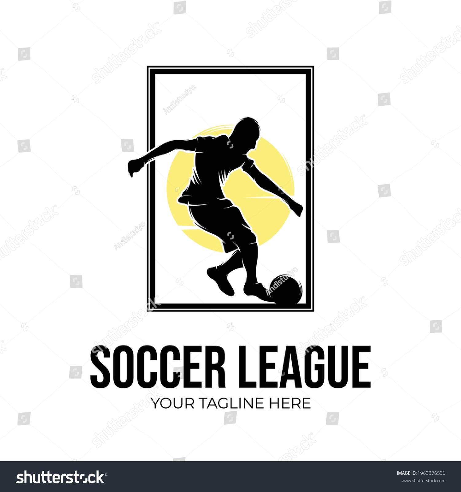 Soccer Player Logo Design Templates: เวกเตอร์สต็อก (ปลอดค่าลิขสิทธิ์ ...