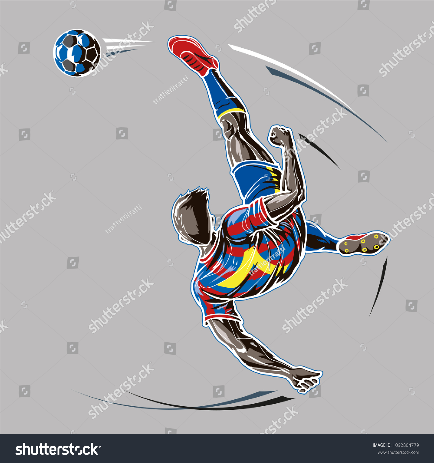 Soccer Player Overhead Kick: เวกเตอร์สต็อก (ปลอดค่าลิขสิทธิ์ ...