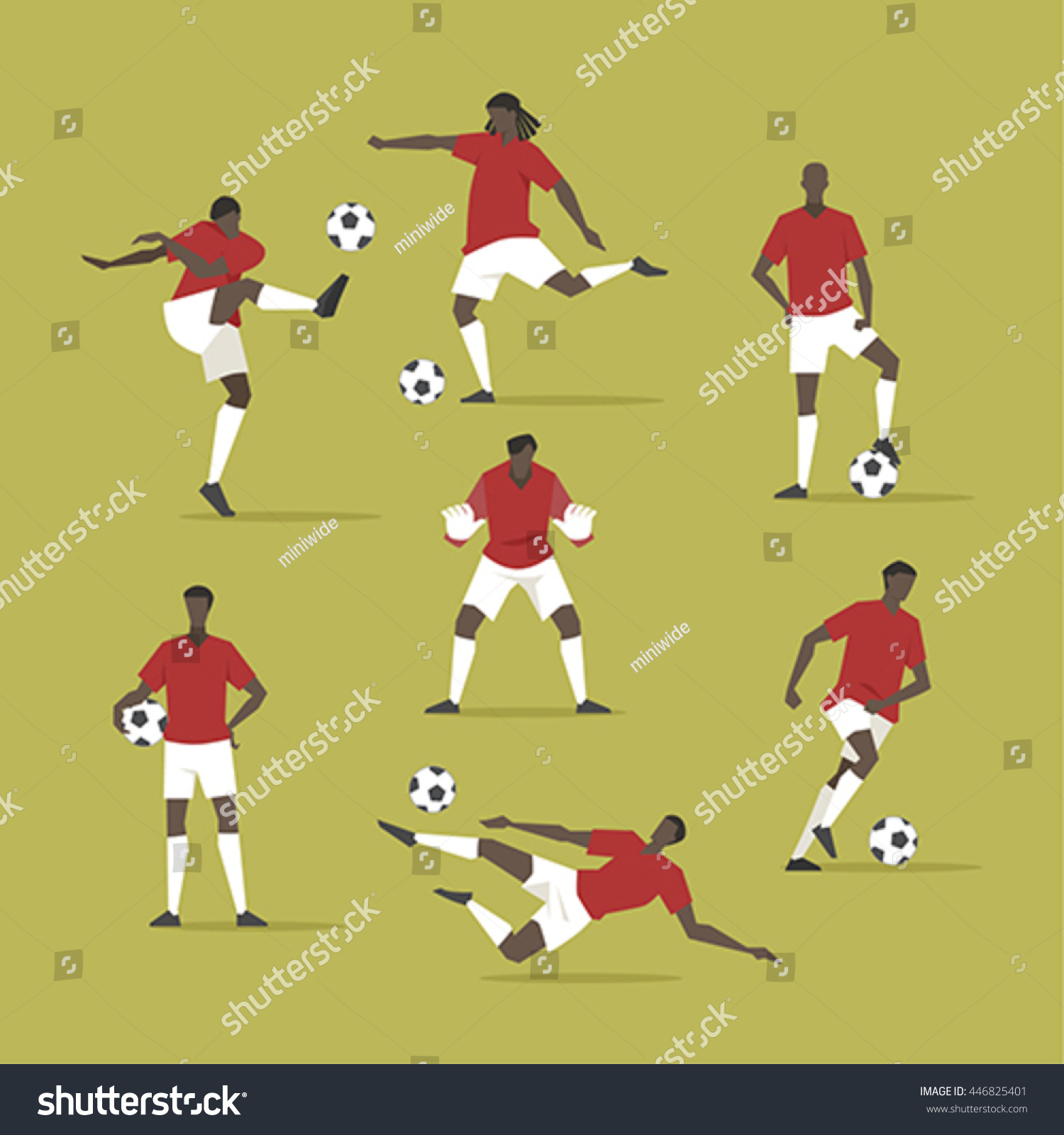 Soccer Player Poses Vector Illustration: vector de stock (libre de ...