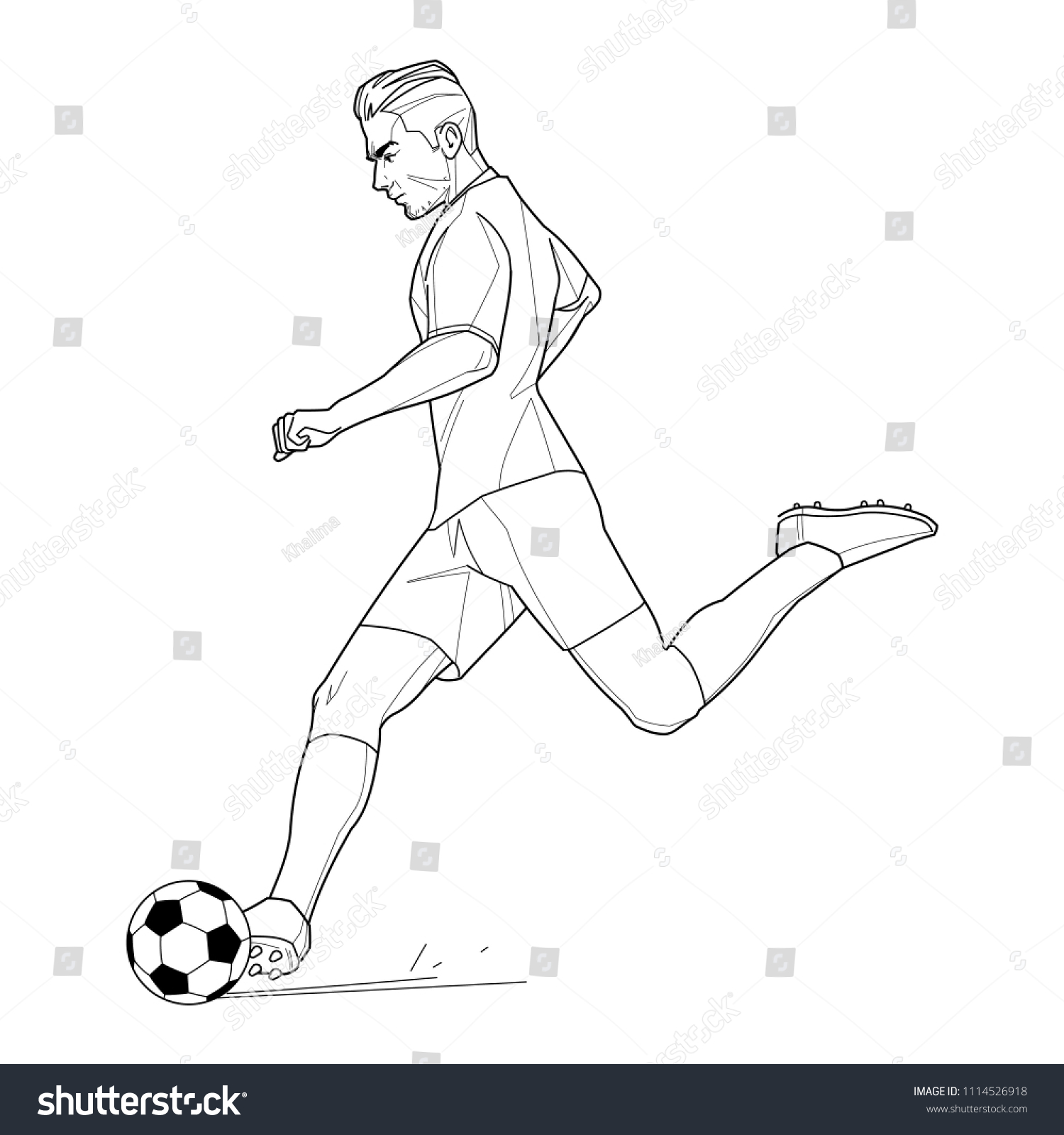 Soccer Player Side View Stock Vector (Royalty Free) 1114526918 ...