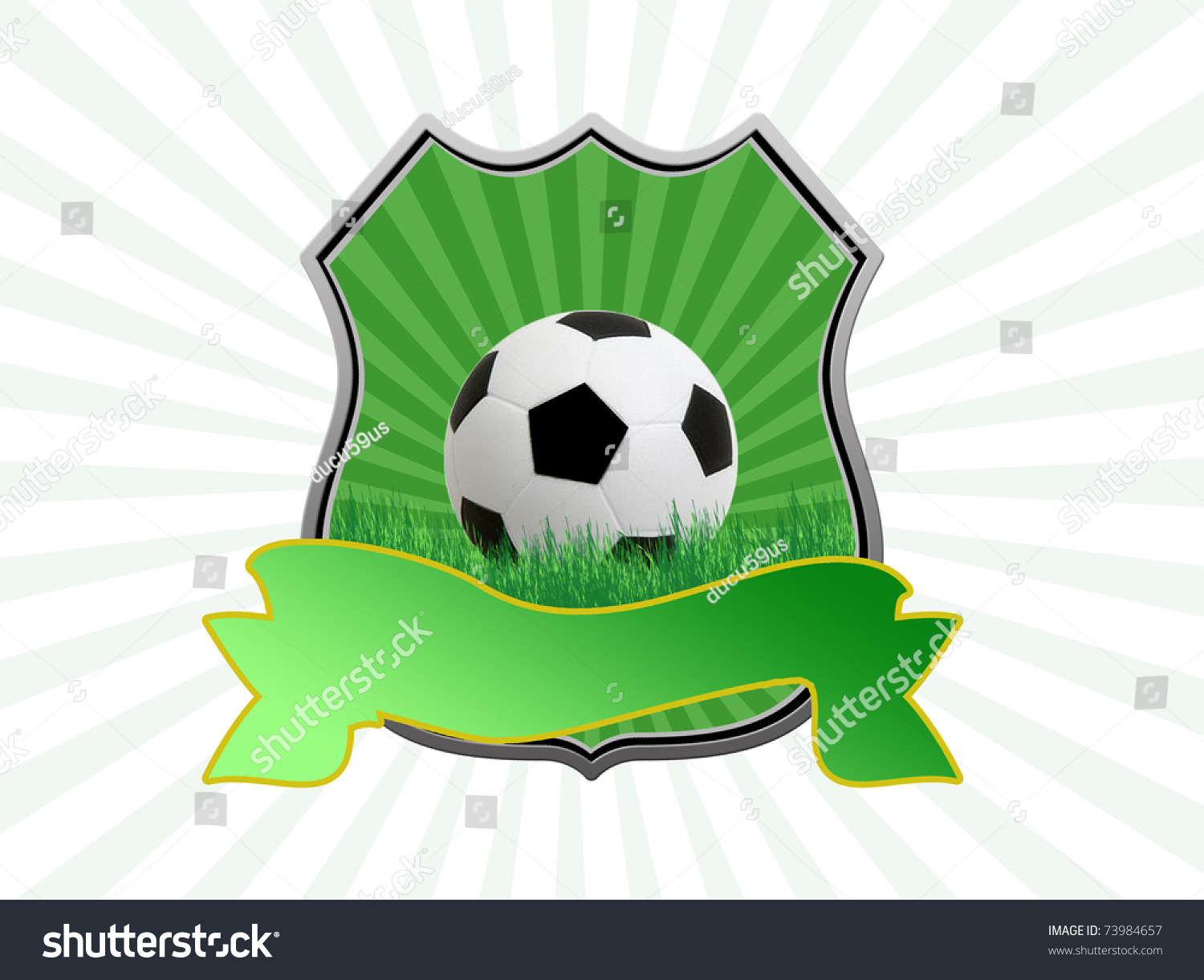 Soccer Shield Theme Over Striped Background Stock Vector (Royalty Free ...