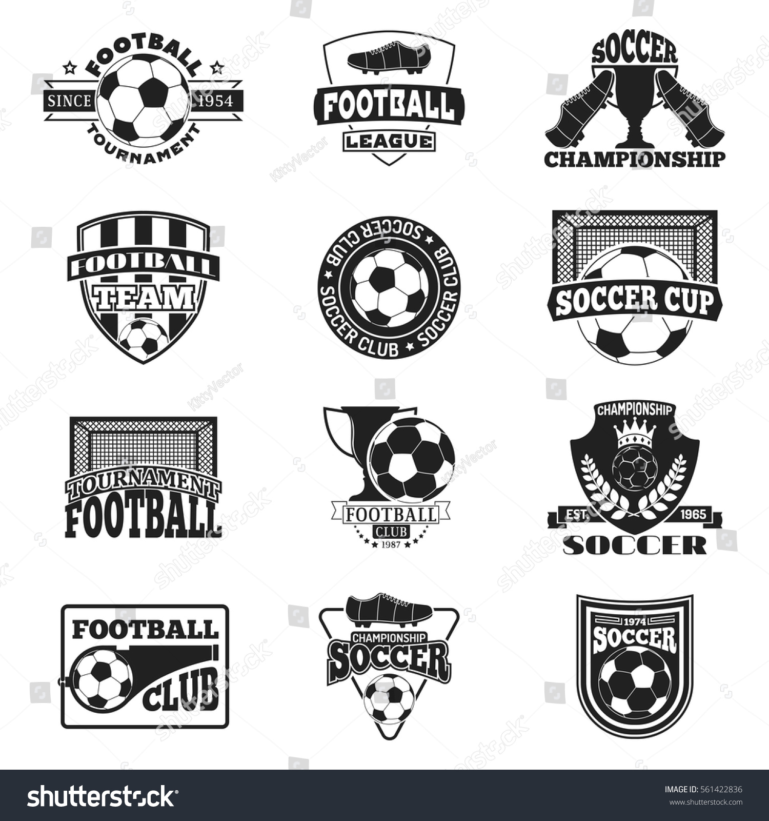 Soccer Sign Vector Set Stock Vector (Royalty Free) 561422836 | Shutterstock