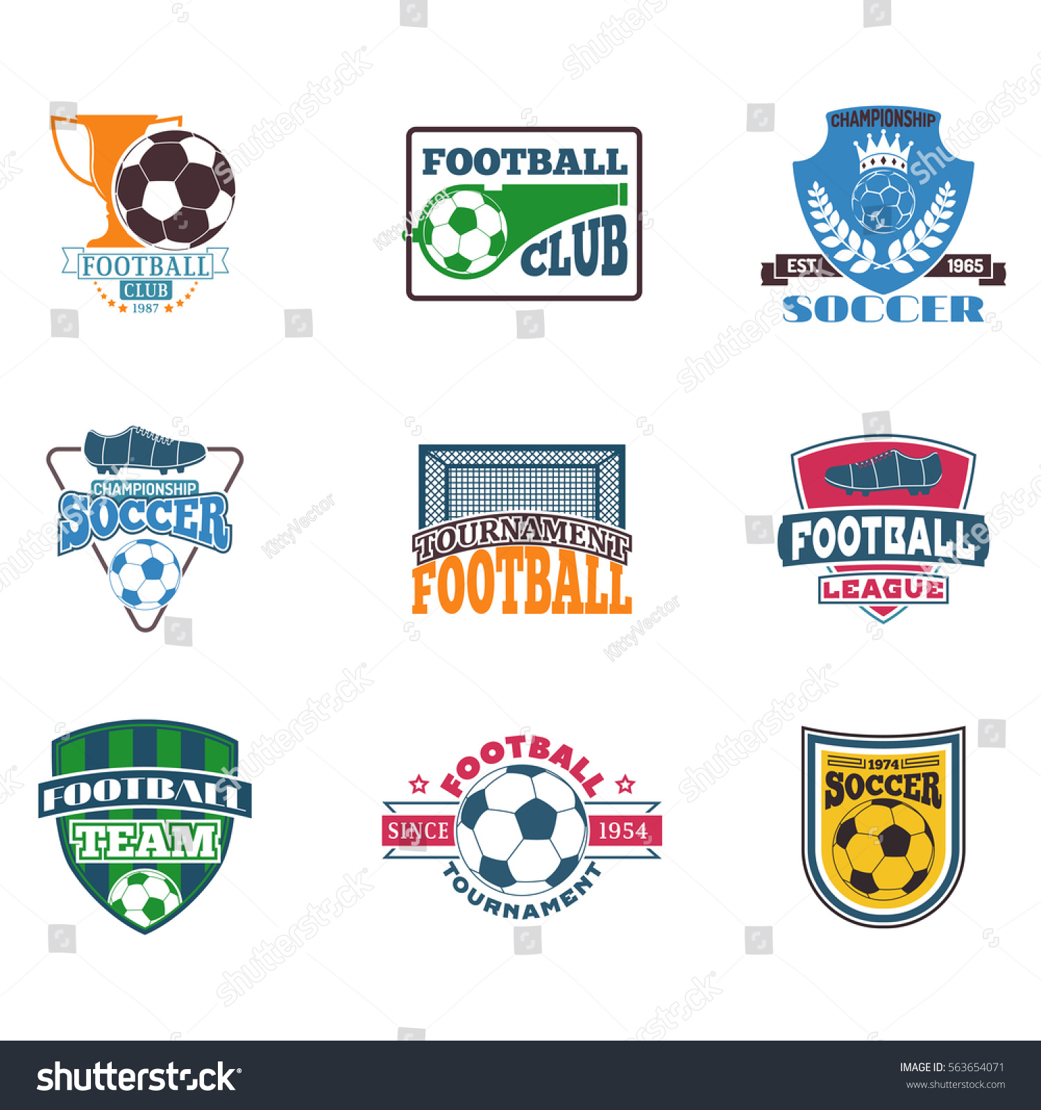 Soccer Sign Vector Set Stock Vector (Royalty Free) 563654071 | Shutterstock