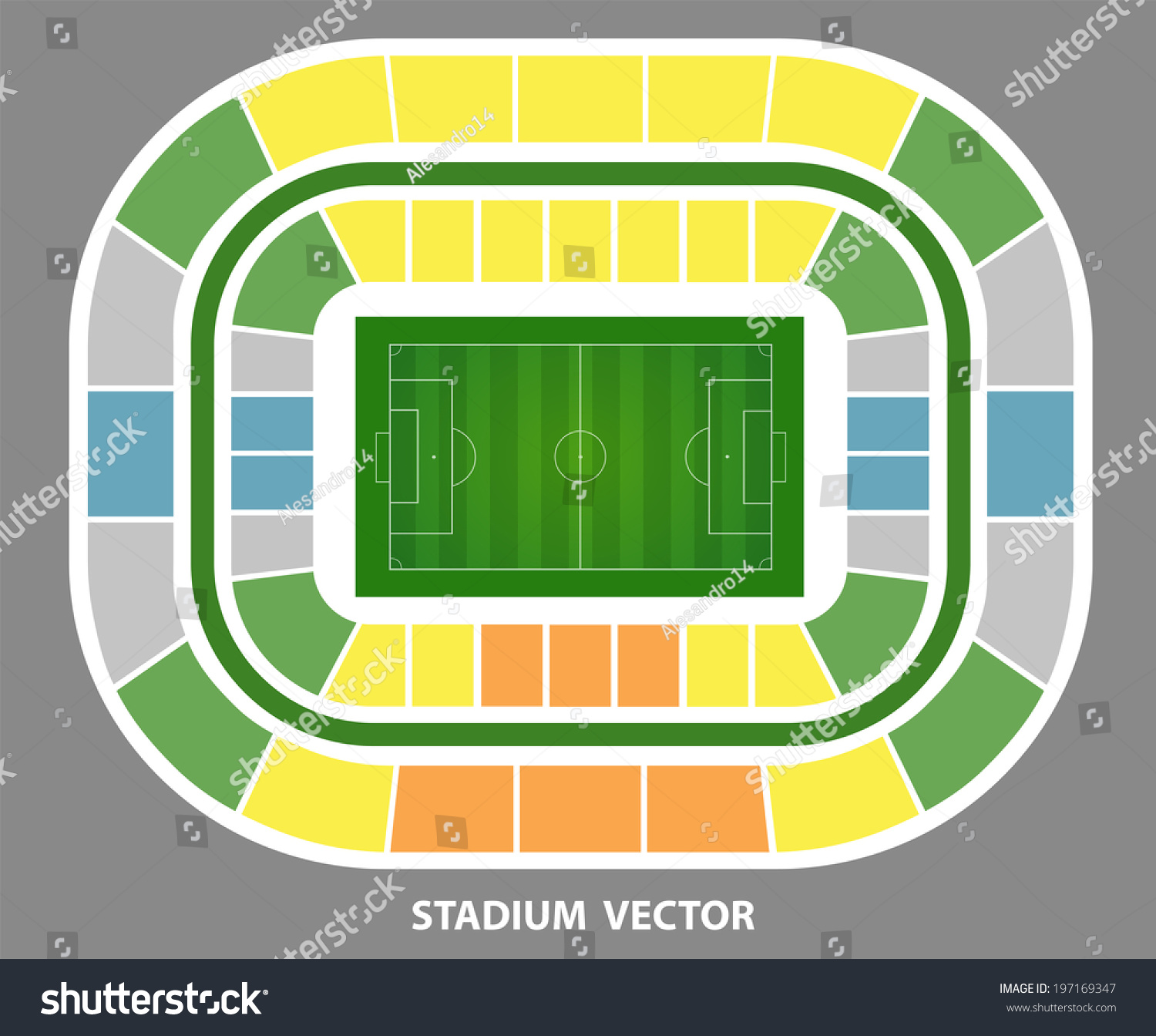 Soccer Stadium Scheme Zone: เวกเตอร์สต็อก (ปลอดค่าลิขสิทธิ์) 197169347 ...