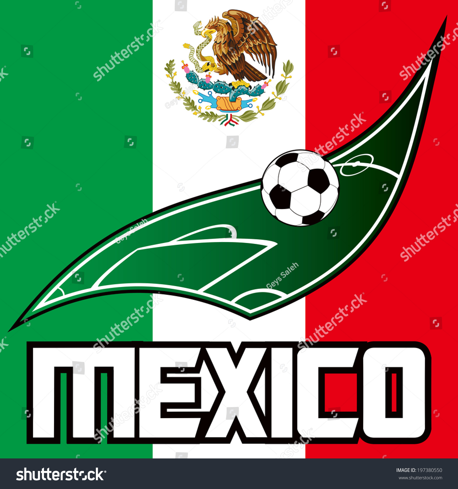 Soccer Mexico Flag Stock Vector (Royalty Free) 197380550 | Shutterstock
