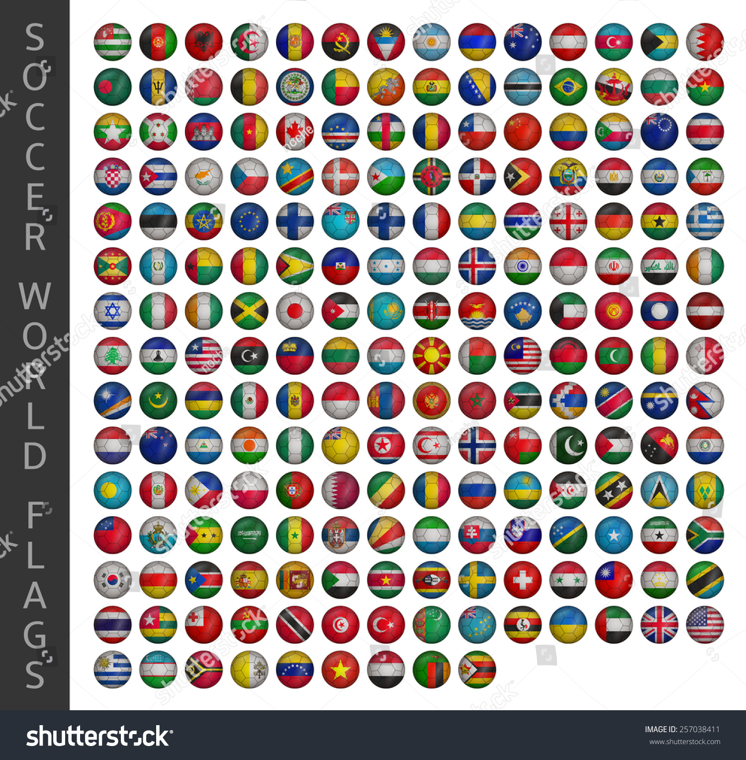 Soccer World Flags 스톡 벡터(로열티 프리) 257038411 | Shutterstock