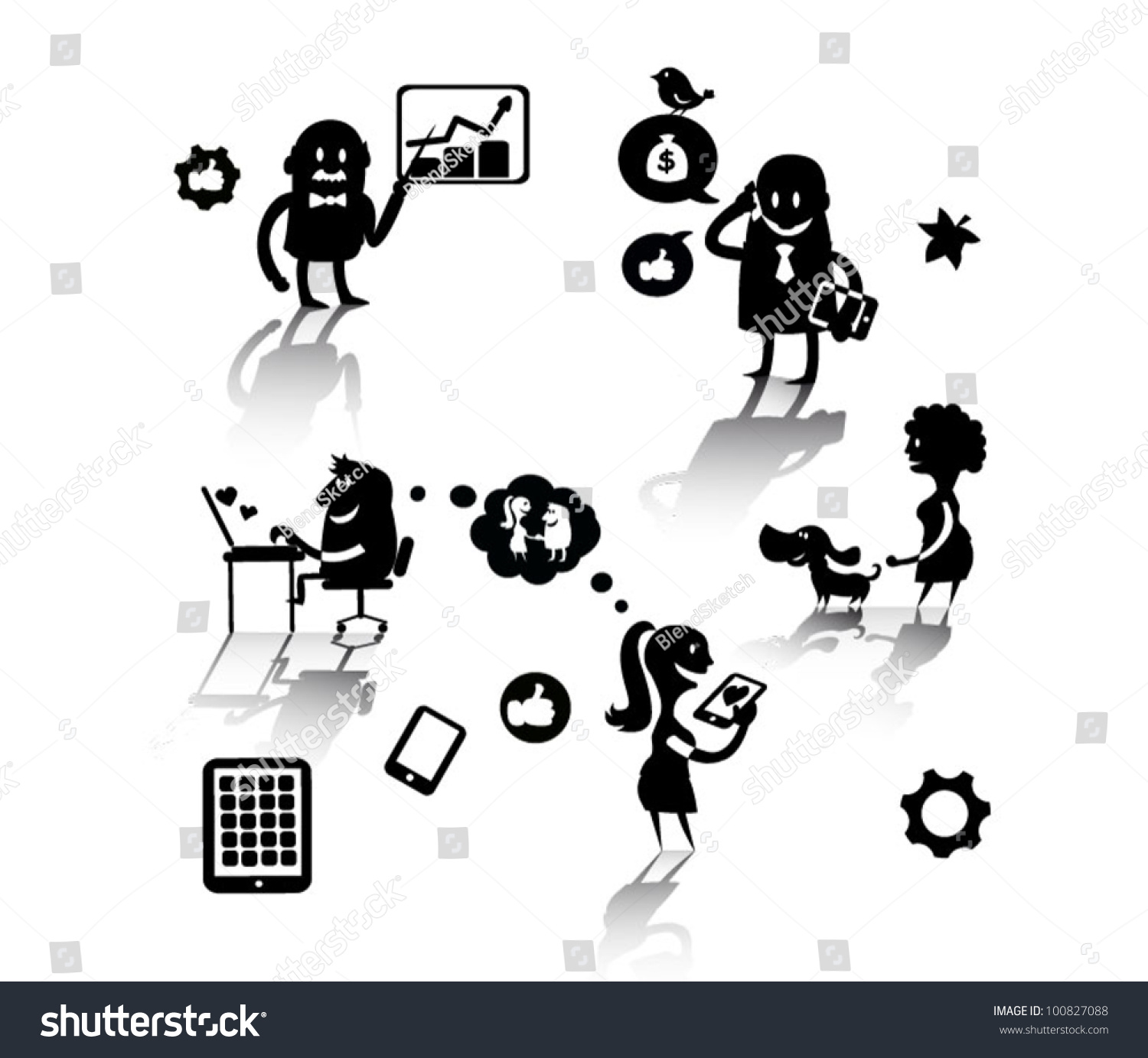 Social Cartoon Stock Vector (Royalty Free) 100827088