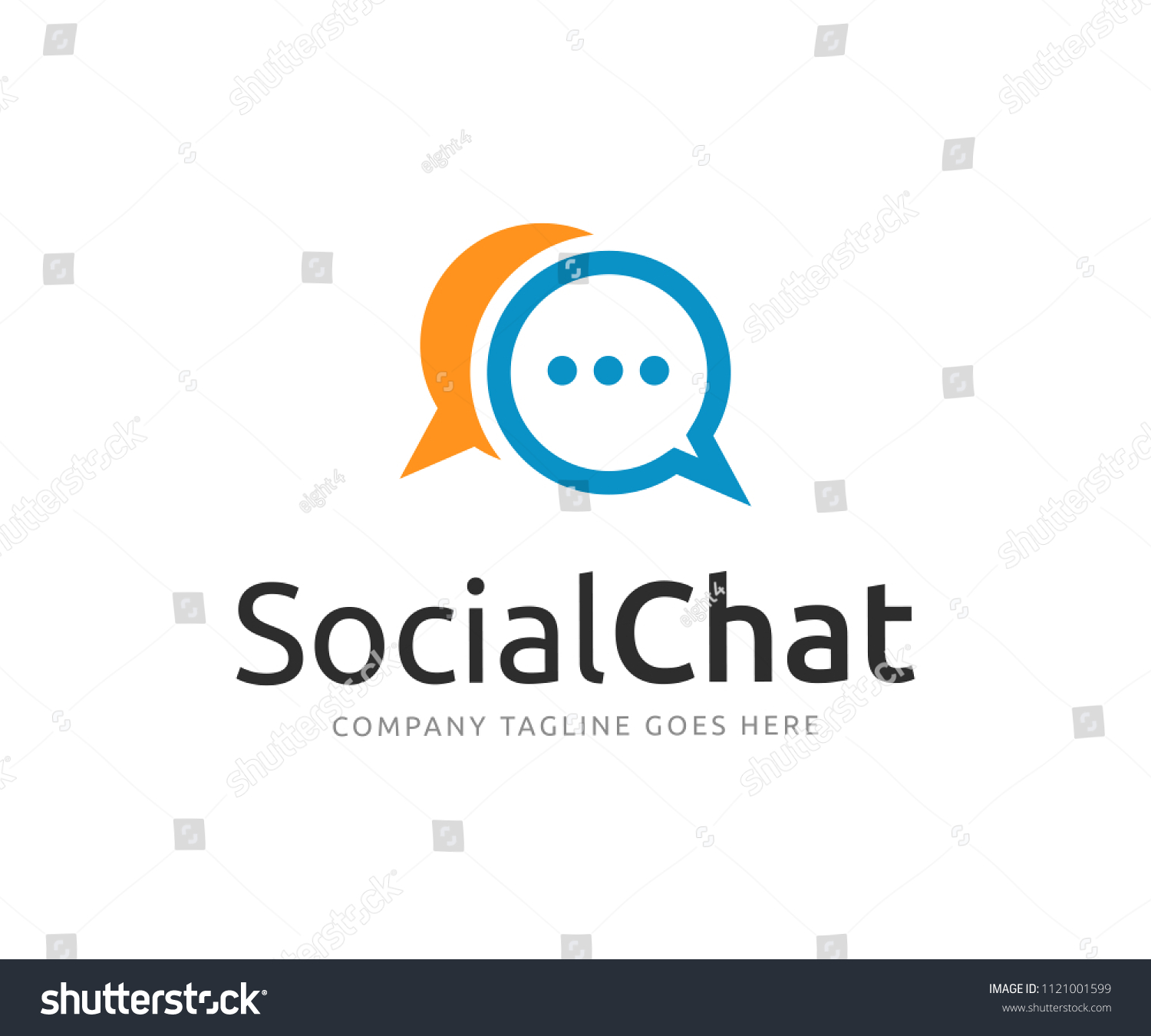 Social Chat App Logo Design Template Stock Vector (Royalty Free) 1121001599