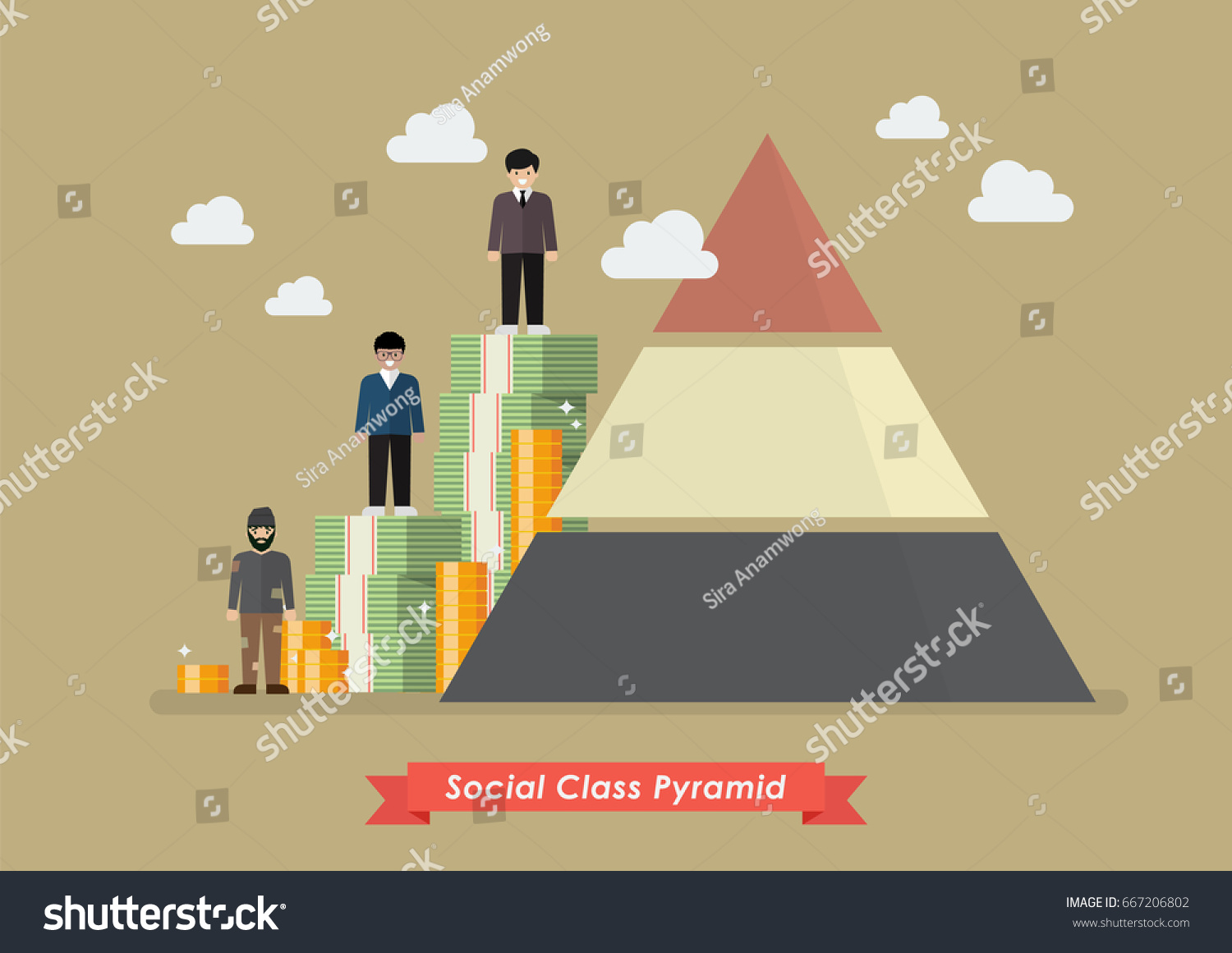Social Class Pyramid Vector Illustration Stock Vector (Royalty Free ...