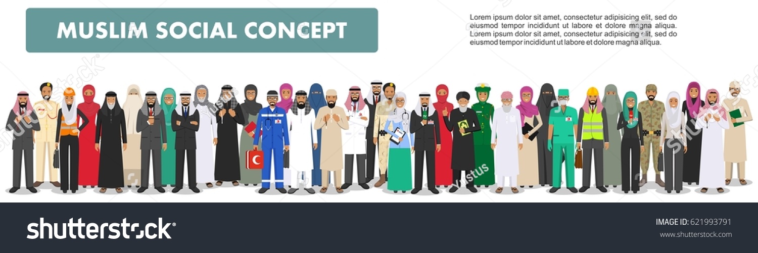 Social Concept Large Group Muslim Arabic Stock Vector (Royalty Free ... Social Concept Large Group Muslim Arabic Stock Vector (Royalty Free ...