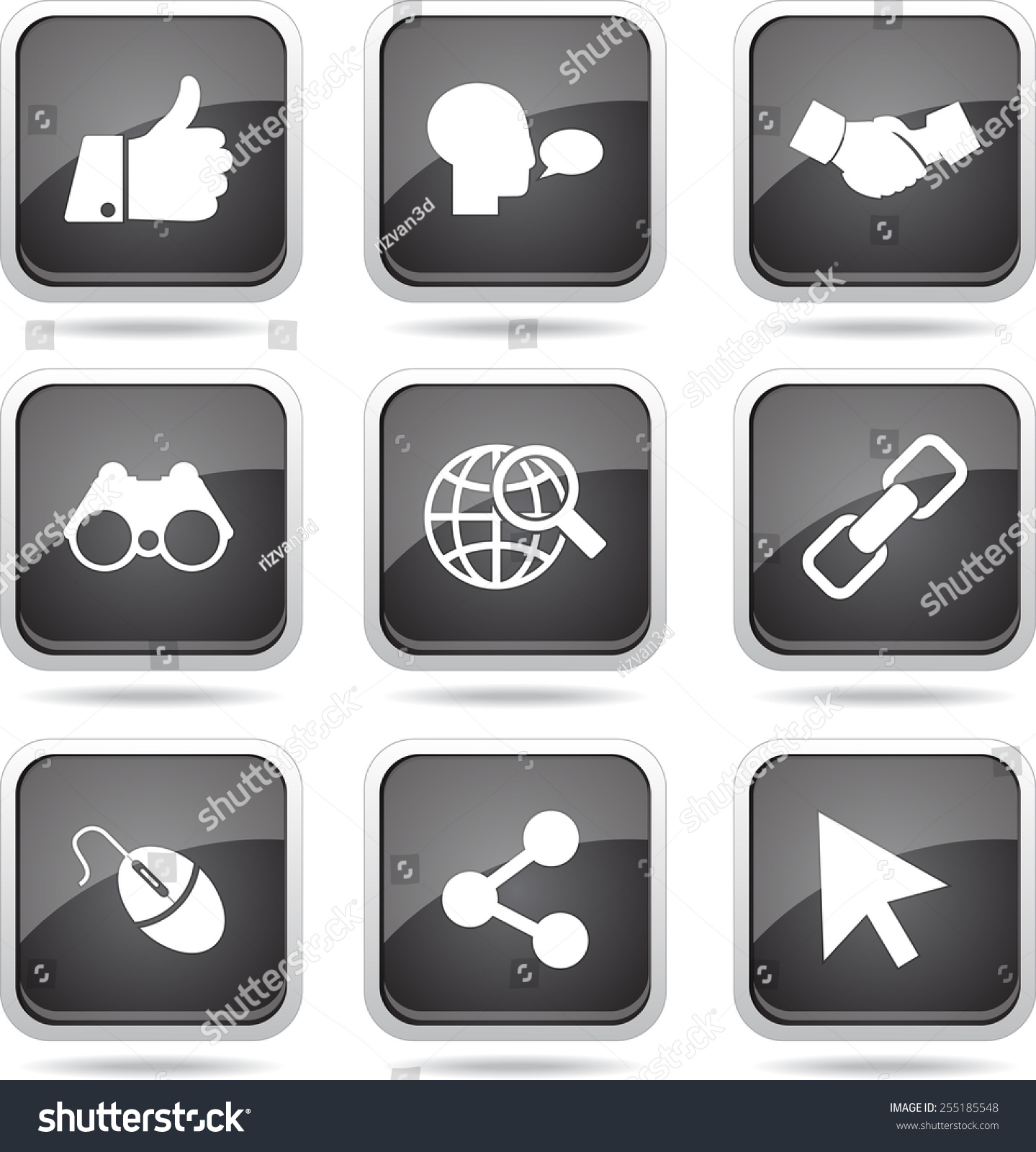 Social Internet Square Vector Black Button Stock Vector (Royalty Free ...