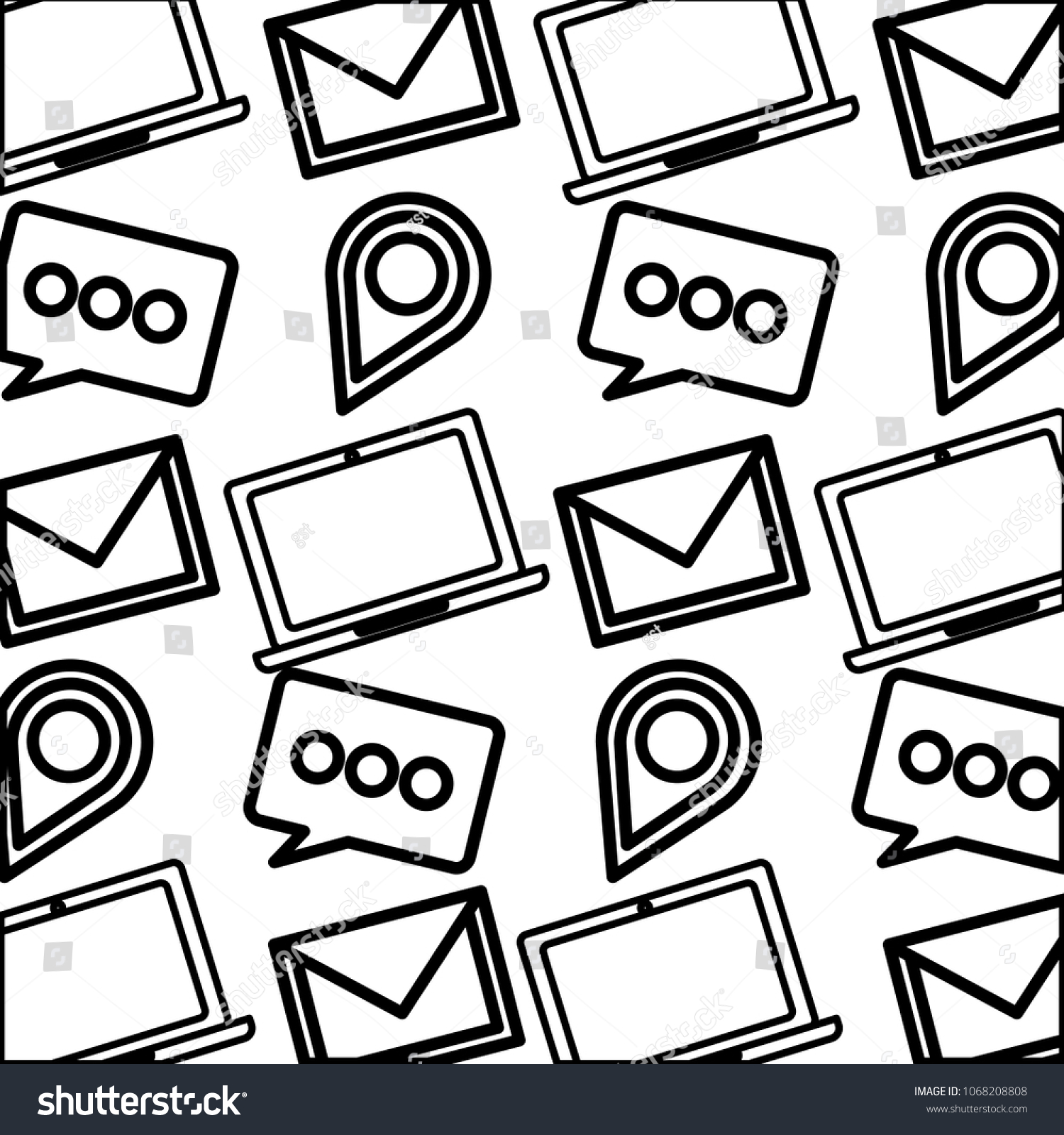 Social Media Icons Pattern Background Stock Vector (Royalty Free ...