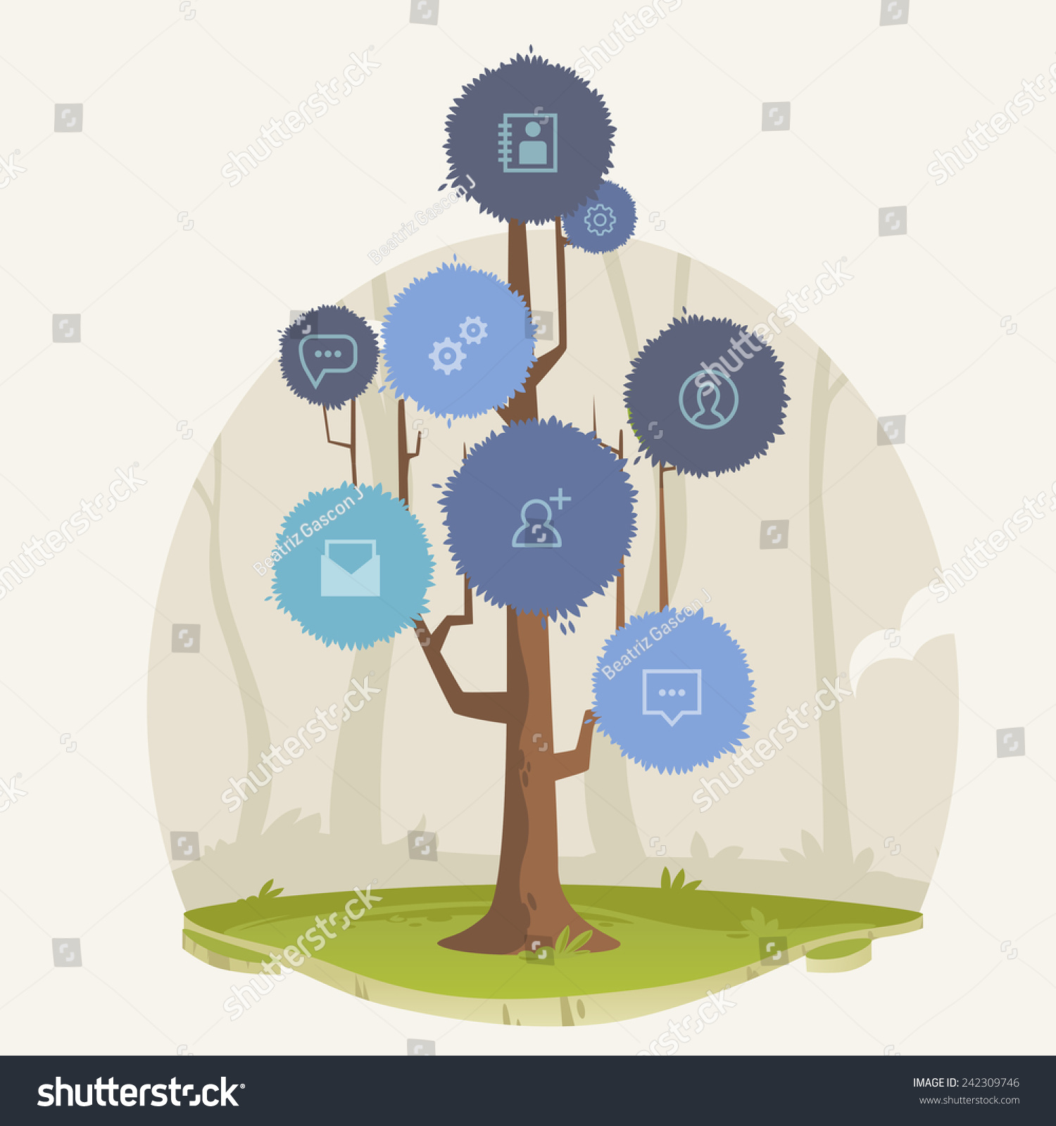 Social Media Tree Stock Vector (Royalty Free) 242309746