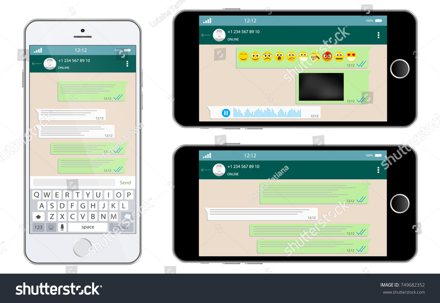 Social Network Concept Blank Template Messenger Stock Vector (Royalty ...