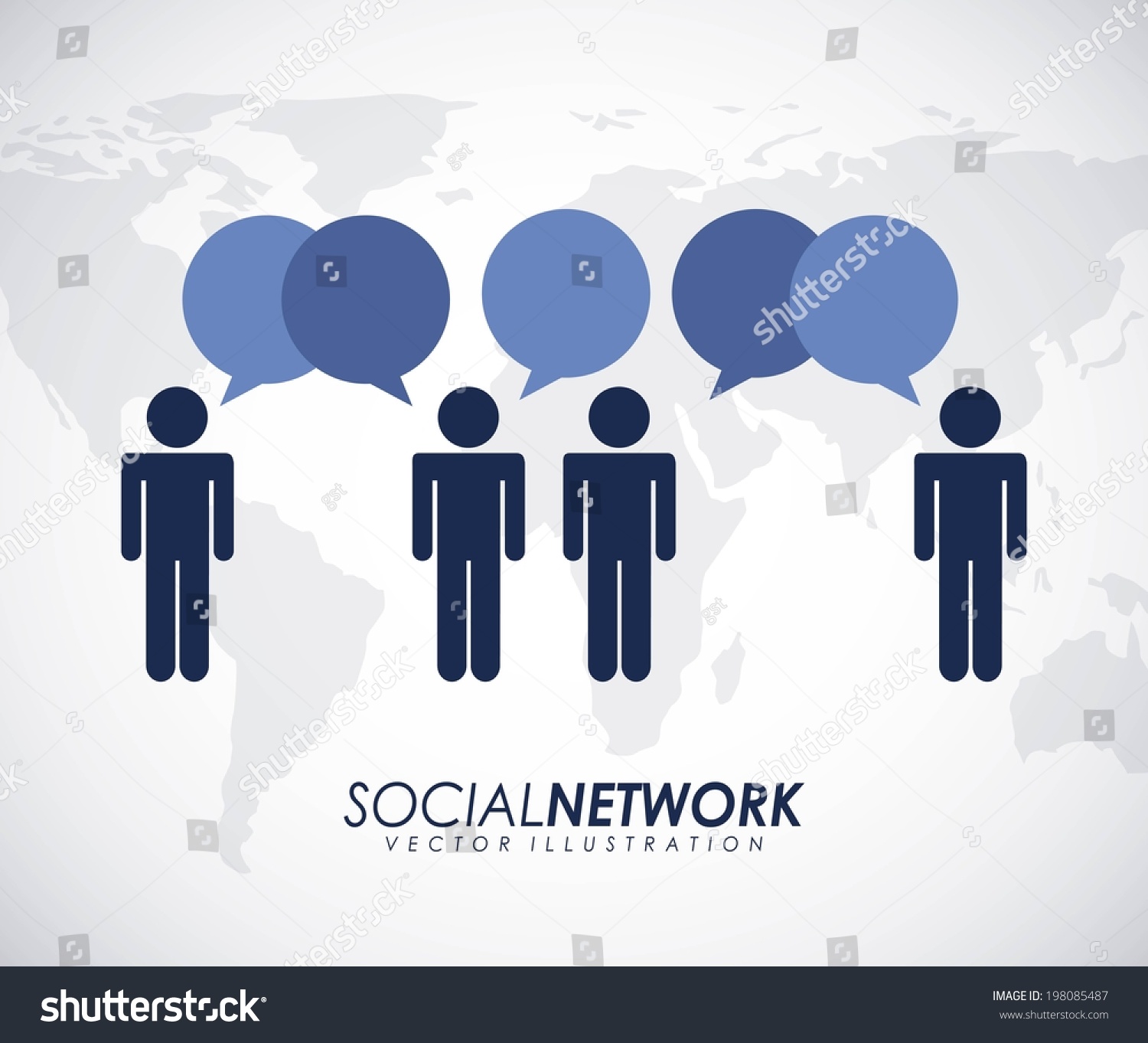 Social Network Design Over White Background Stock Vector (Royalty Free ...
