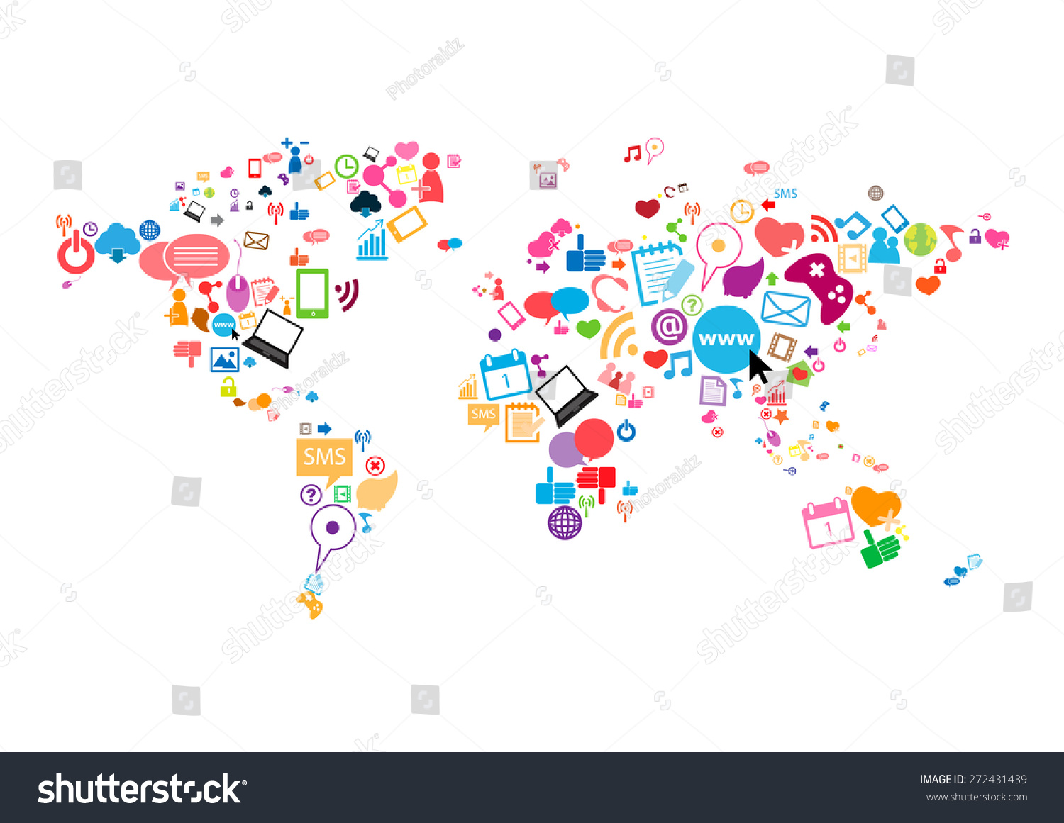 Social Network Map Background Infographics Stock Vector (Royalty Free ...