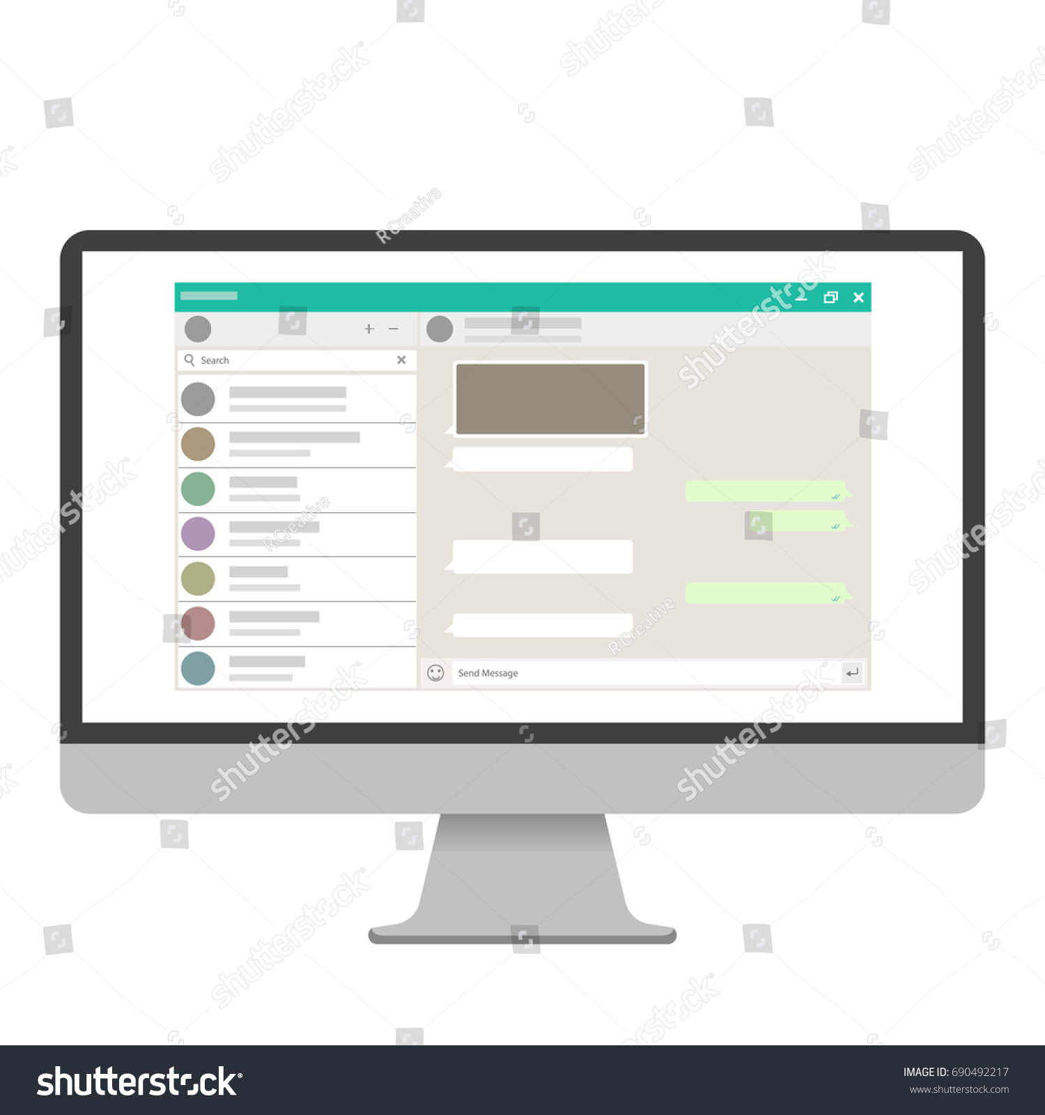 Social Network Template Blank Template Messenger Stock Vector (Royalty ...