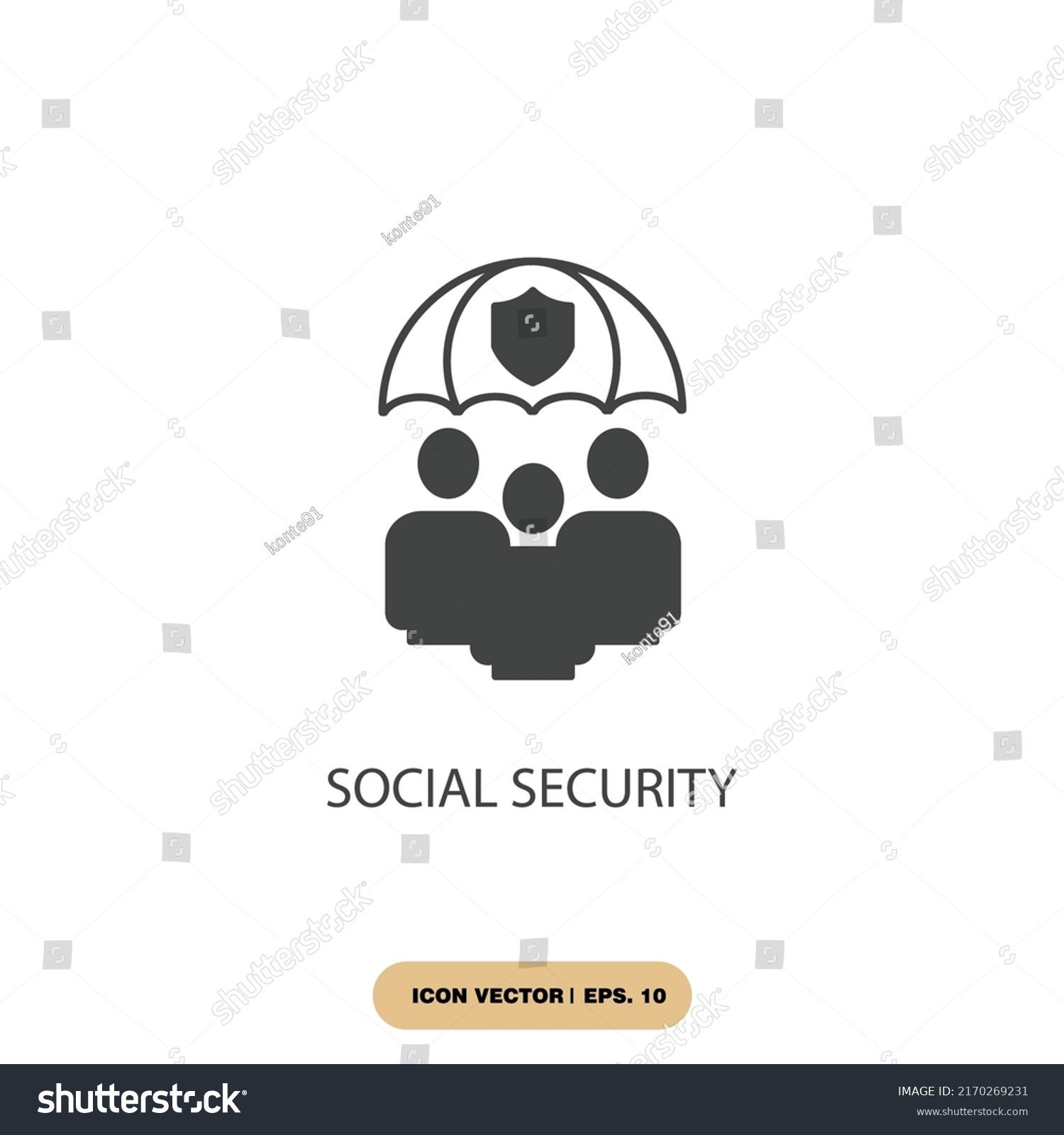 Social Security Icons Symbol Vector Elements Stock Vector (Royalty Free ...