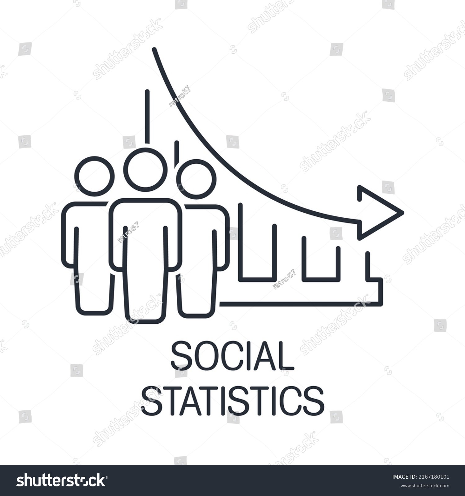 Social Statistics Vector Linear Icon Isolated Stock Vector (Royalty ...
