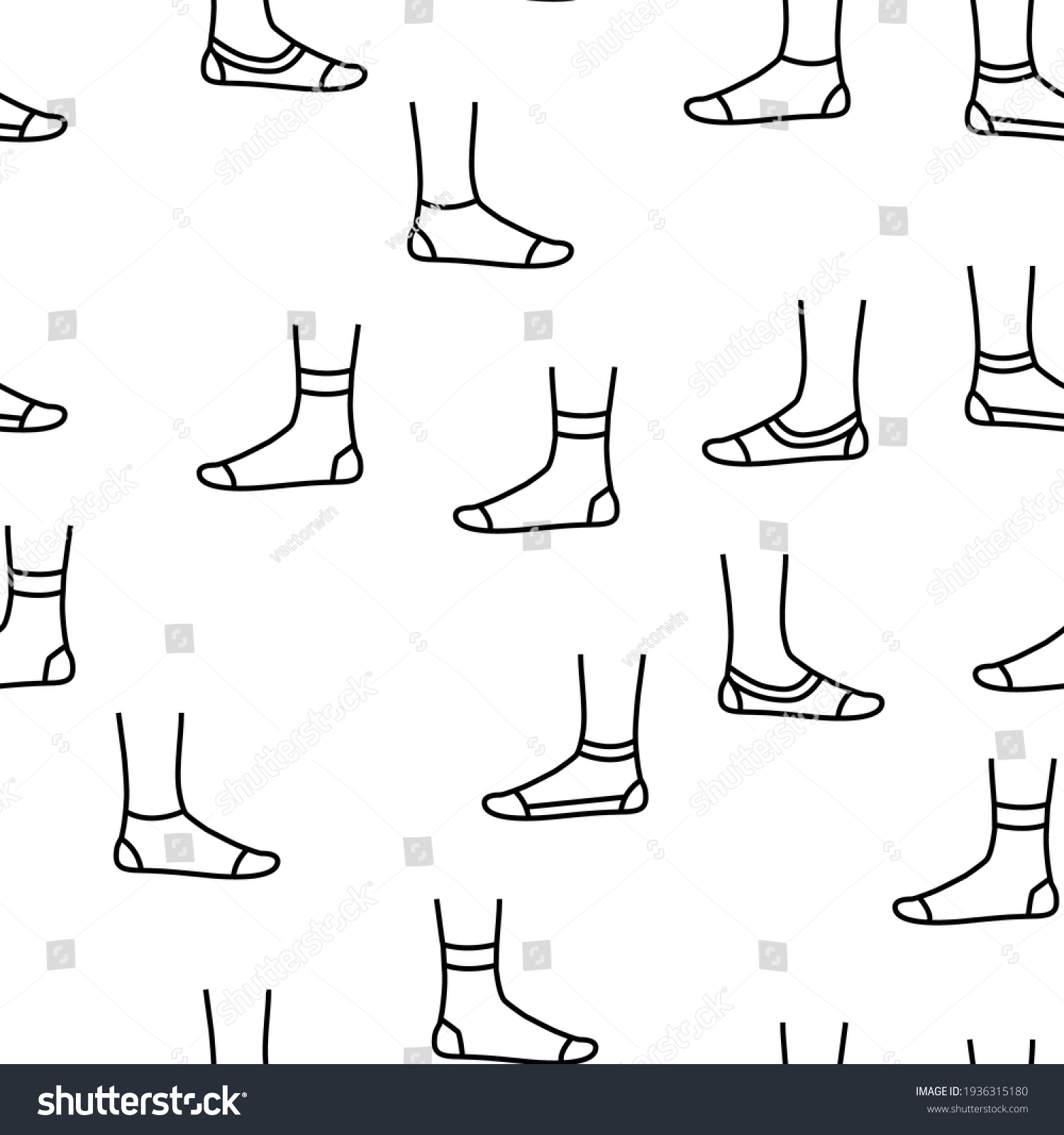 Socks Fabric Accessory Vector Seamless Pattern Stock Vector (Royalty ...
