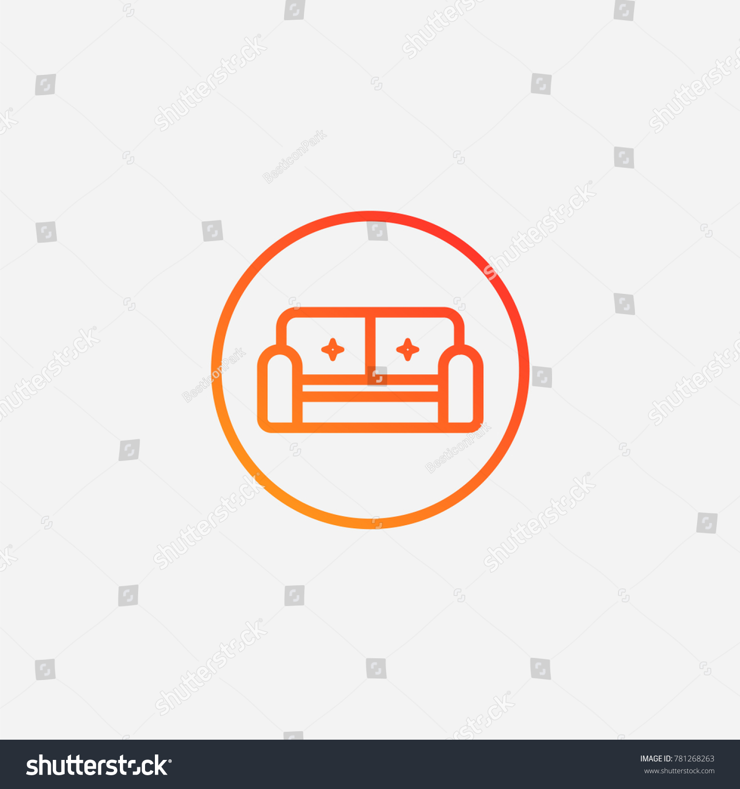 Sofa Icongradient Illustration Isolated Vector Sign Stock Vector ...
